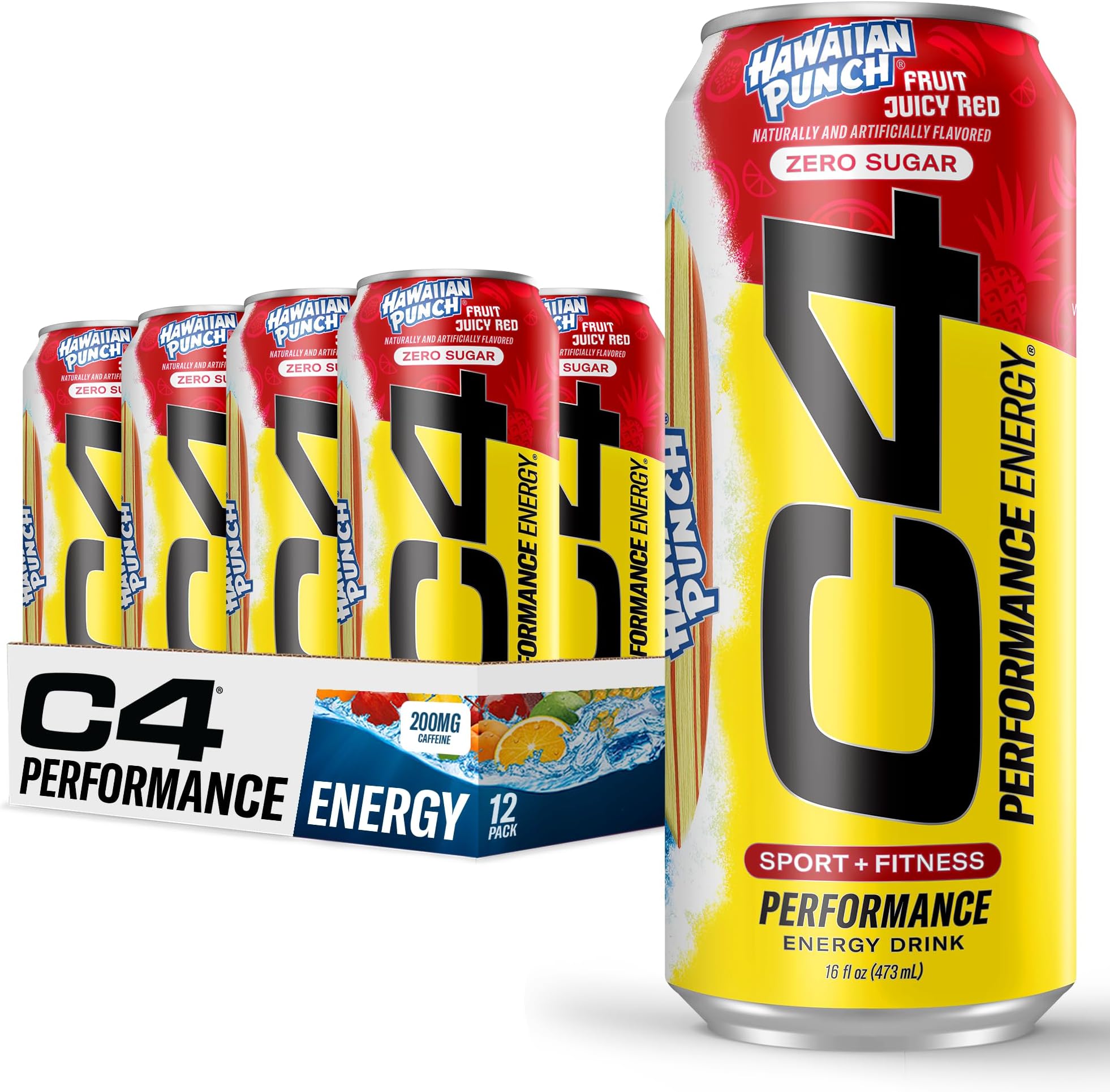 Amazon.com: C4 Energy Drink, Hawaiian Punch Fruit Juicy Red, Carbonated ...