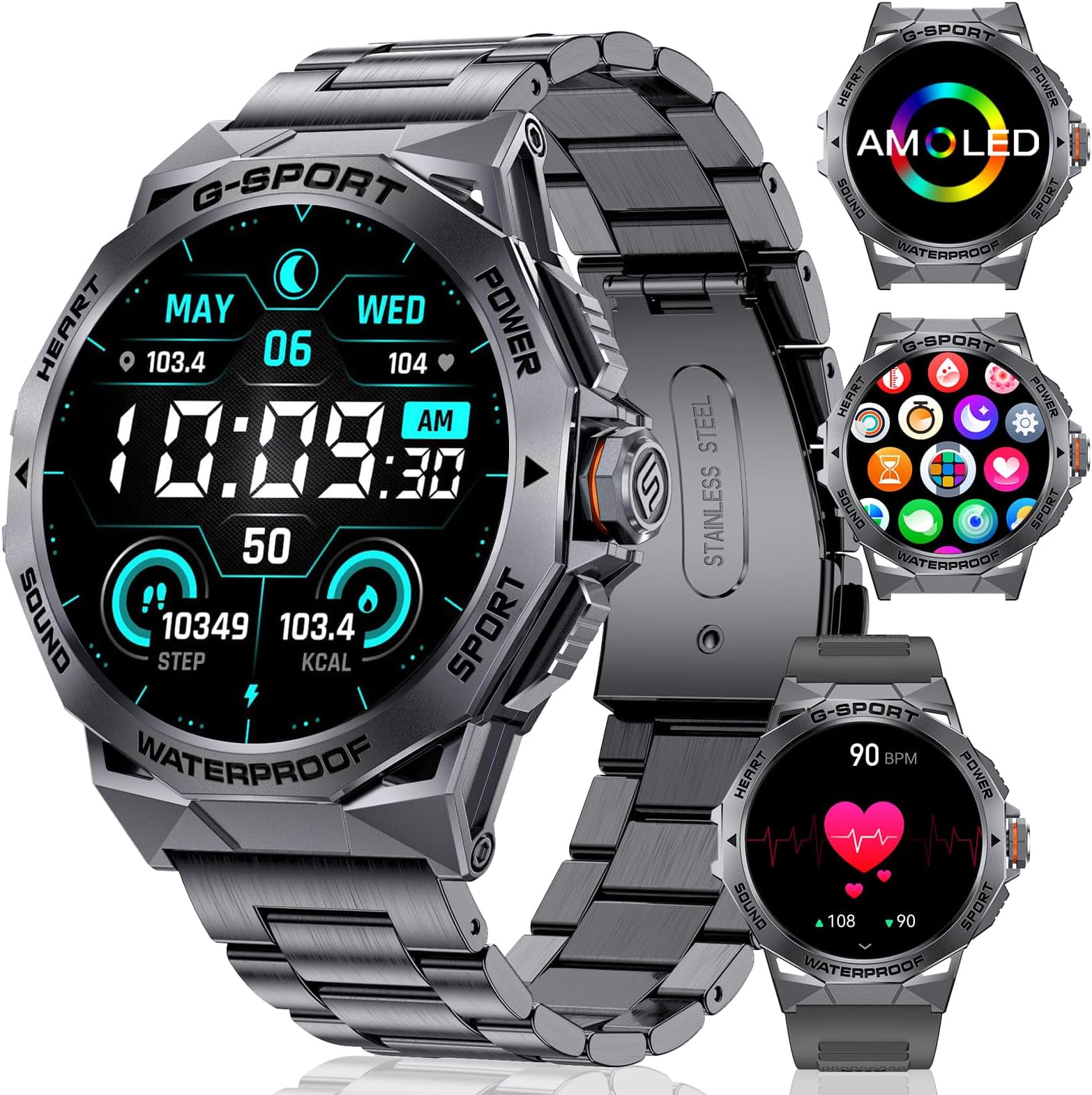 Amazon.com: SUNKTA Smart Watch for Men(Answer/Make Call),1.43" AMOLED ...