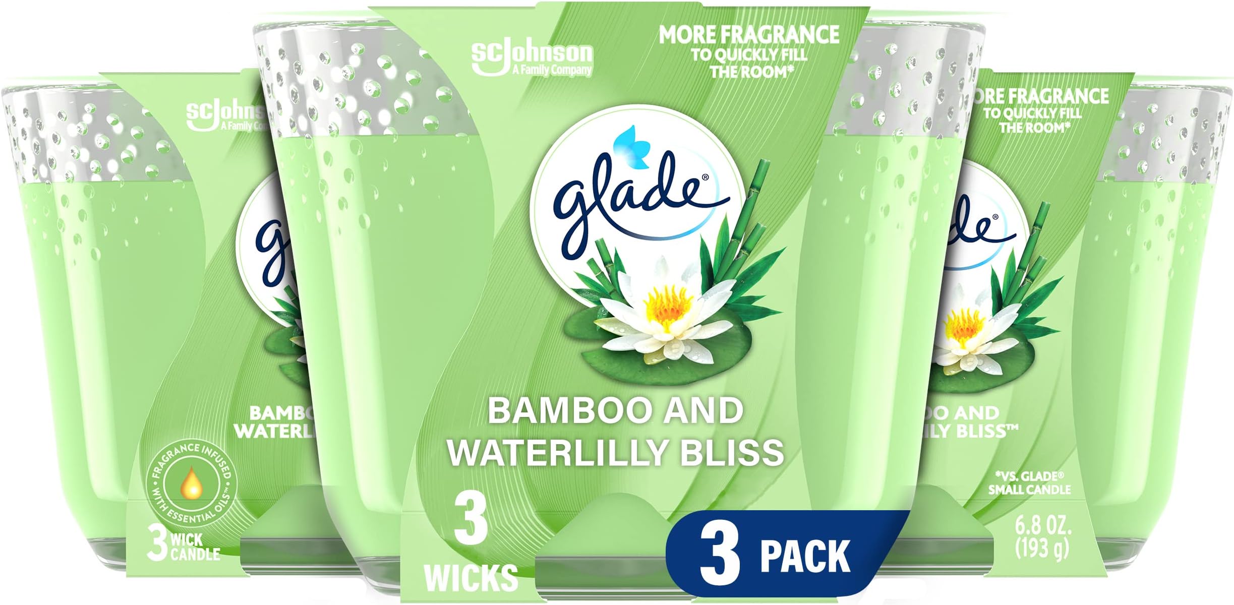 Amazon.com: Glade Candle Starlight & Snowflakes, Fragrance Candle ...