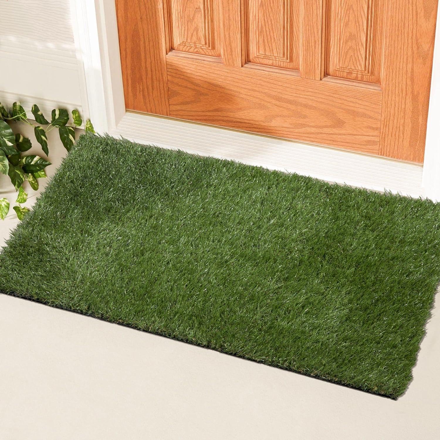 Evergreen Collection Hose-Wash Waterproof Easy-Clean Solid Grass Design ...