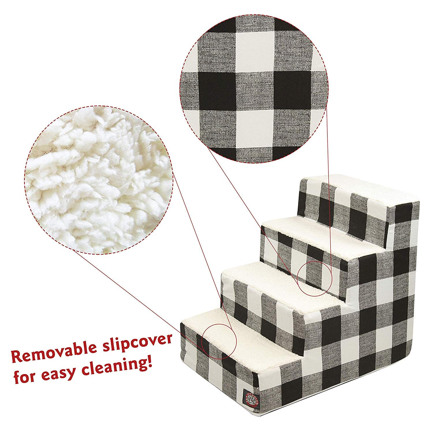 Majestic Pet Portable Pet Stairs | Soft Sherpa Steps Foam Feeling ...