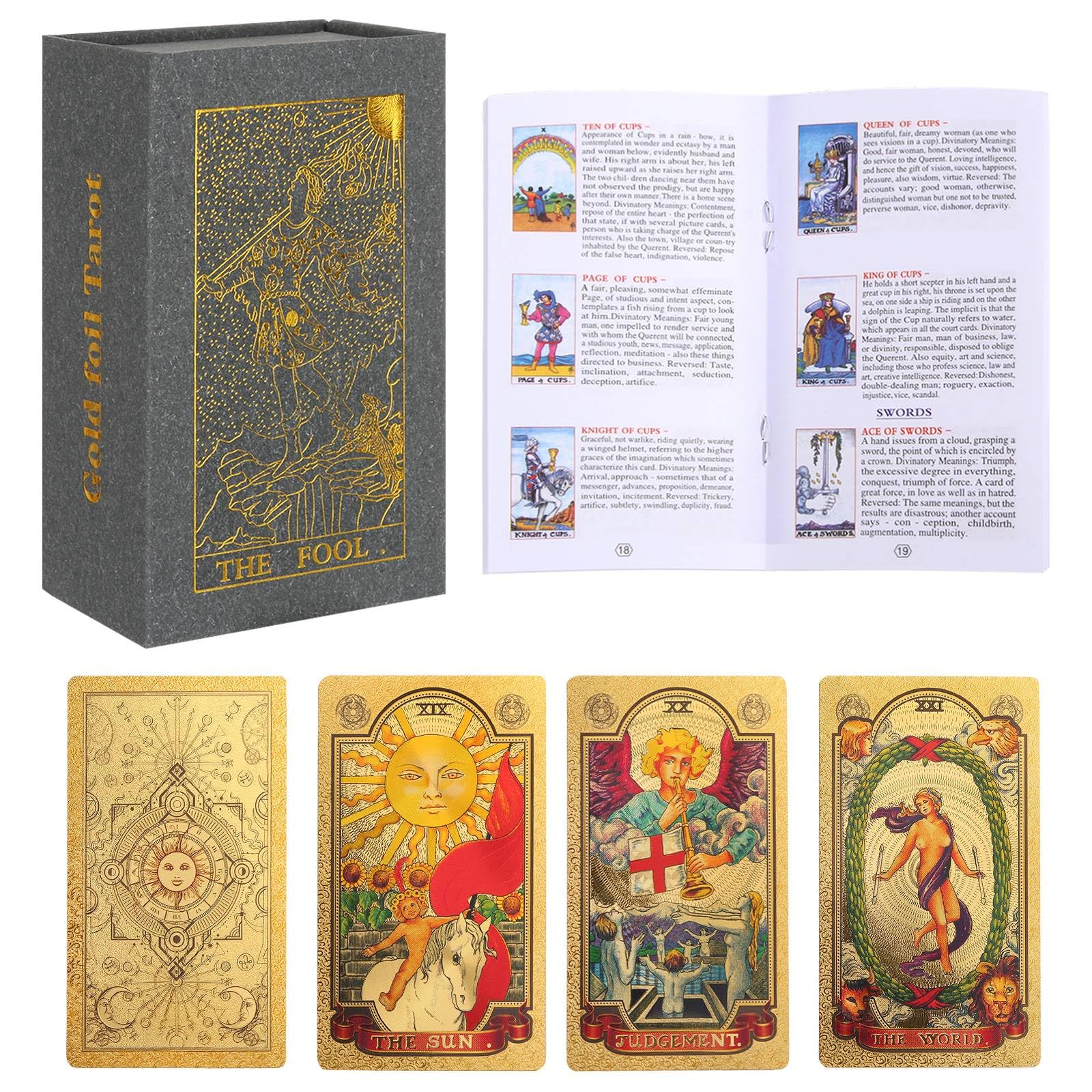 Amazon.com: GKYNG Tarot Cards with Guidebook 78pcs PVC Waterproof Anti ...
