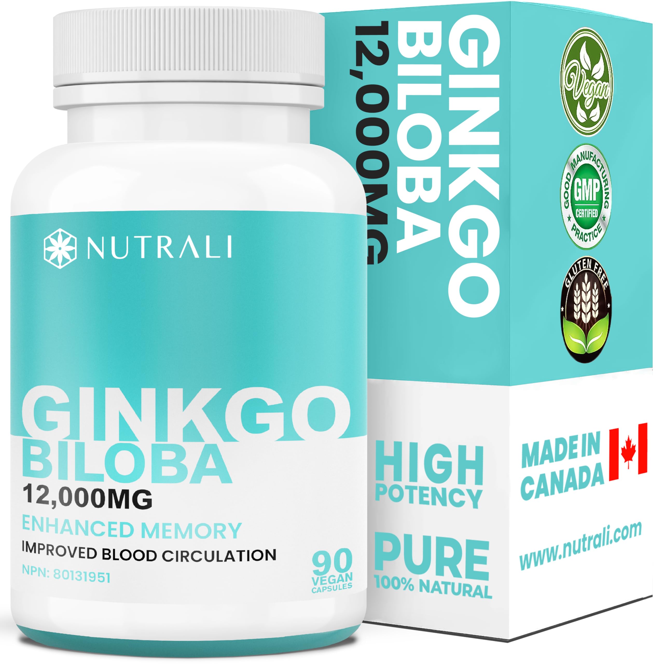 12,000mg HIGHEST POTENCY Ginkgo Biloba extra strength capsules ...