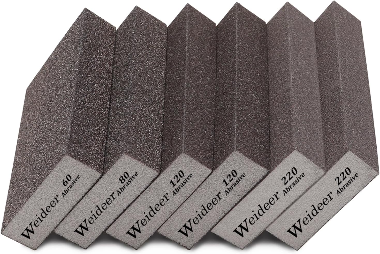 Amazon.com: weideer 6 Pcs Sanding Sponge 60/80/120/220# Coarse Medium ...