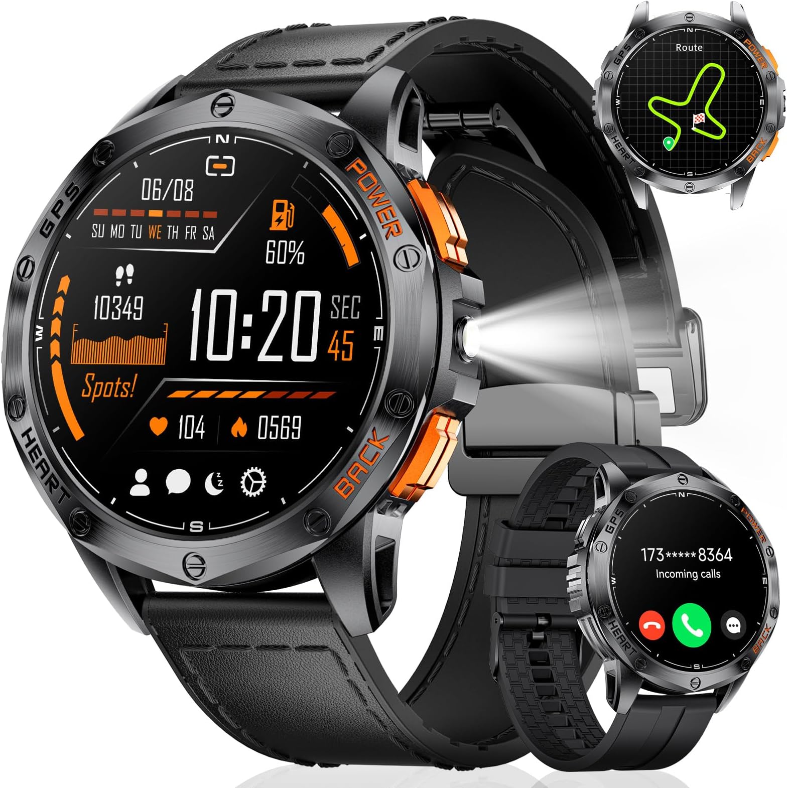 LIGE Military Smart Watch for Men with GPS(Answer/Make Call), 1.43 ...
