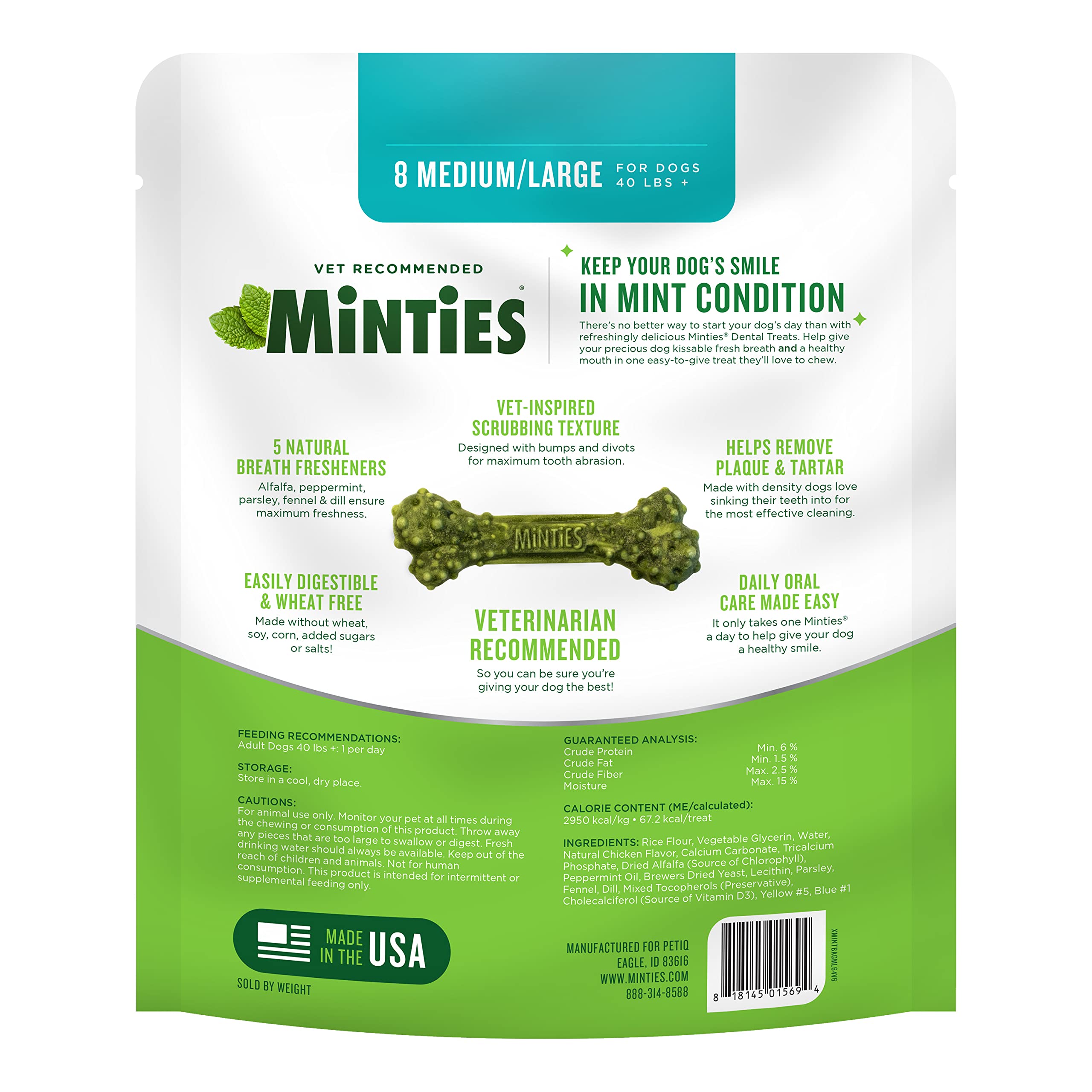 Snapklik.com : Dental Chews For Dogs, 8 Count, Vet-Recommended Mint ...