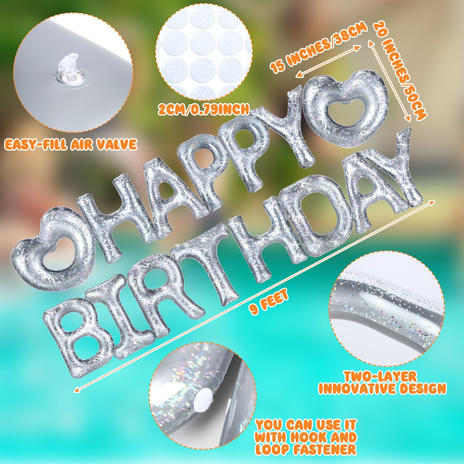 Inflatable Letter Balloons Shappy 20 Inch Happy Birthday Pool Floats ...