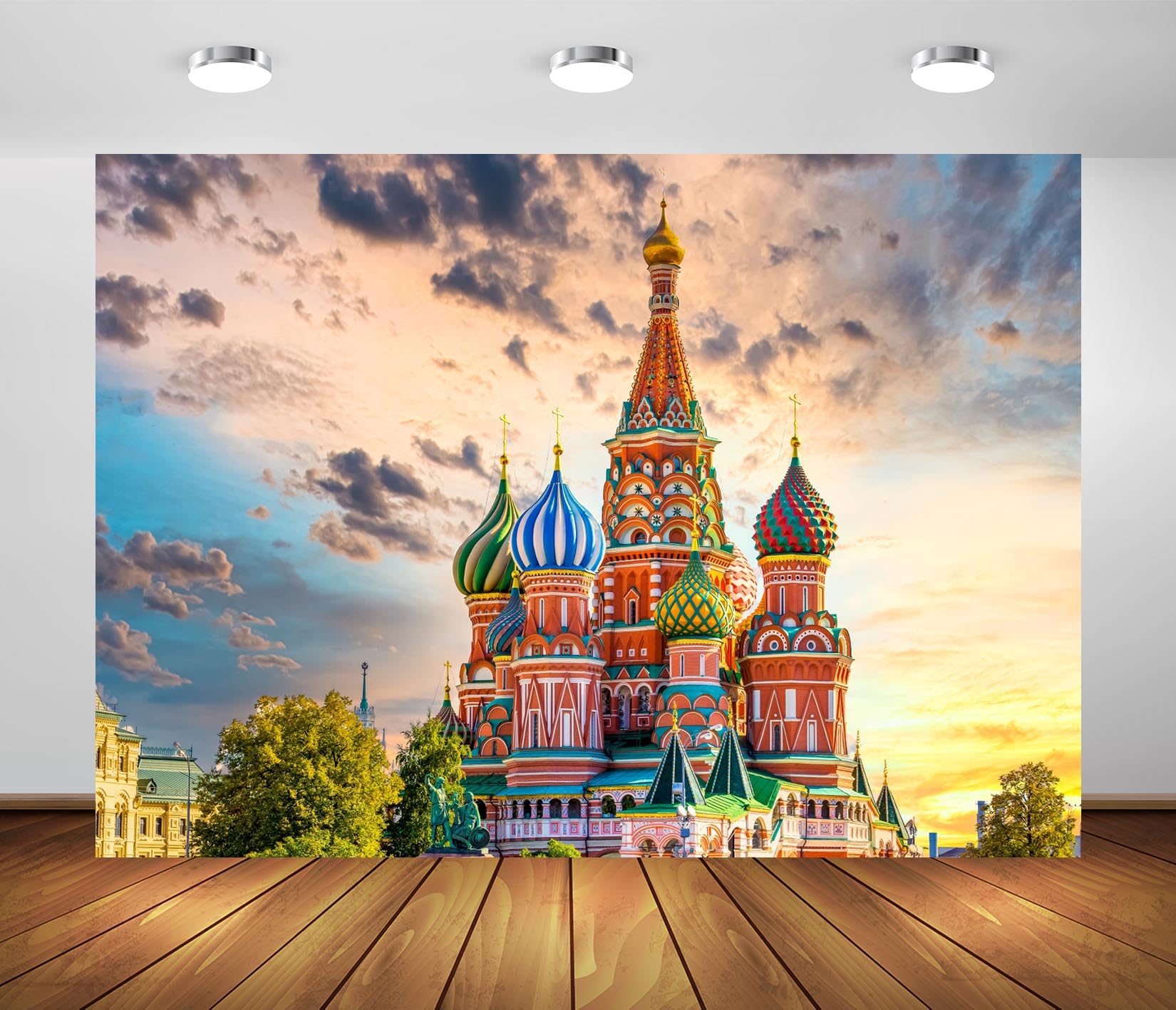 Amazon.com : BELECO 6x4ft Fabric St. Basil's Cathedral Backdrop Red ...