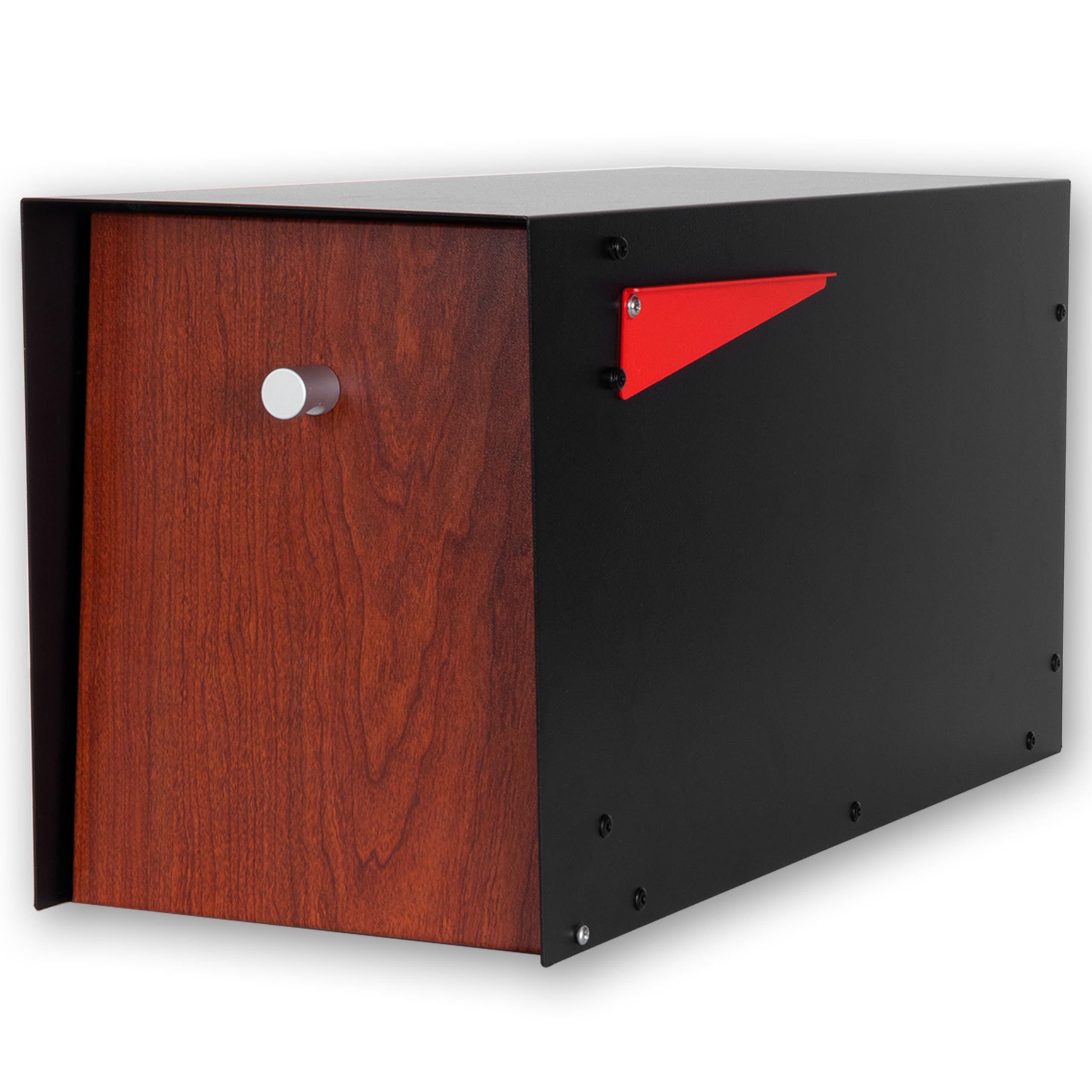 Snapklik.com : Ilyapa Post Mount Modern Mailbox - Black Exterior Powder ...