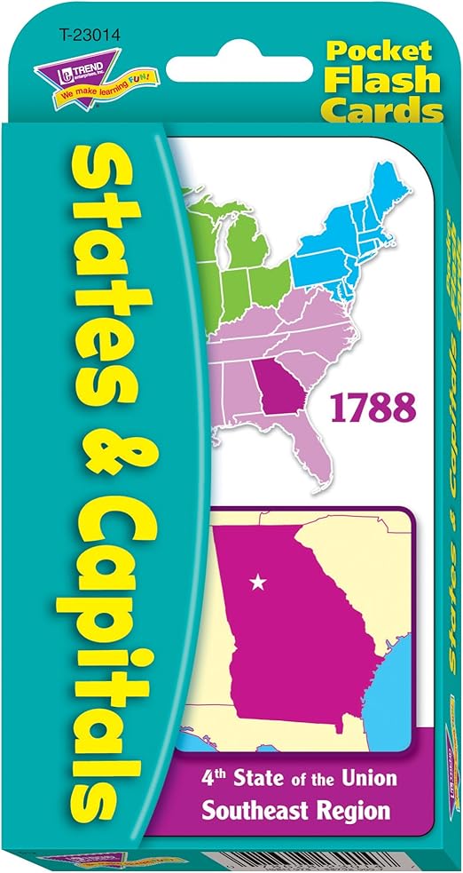 Amazon.com: States & Capitals Pocket Flash Cards : Toys & Games