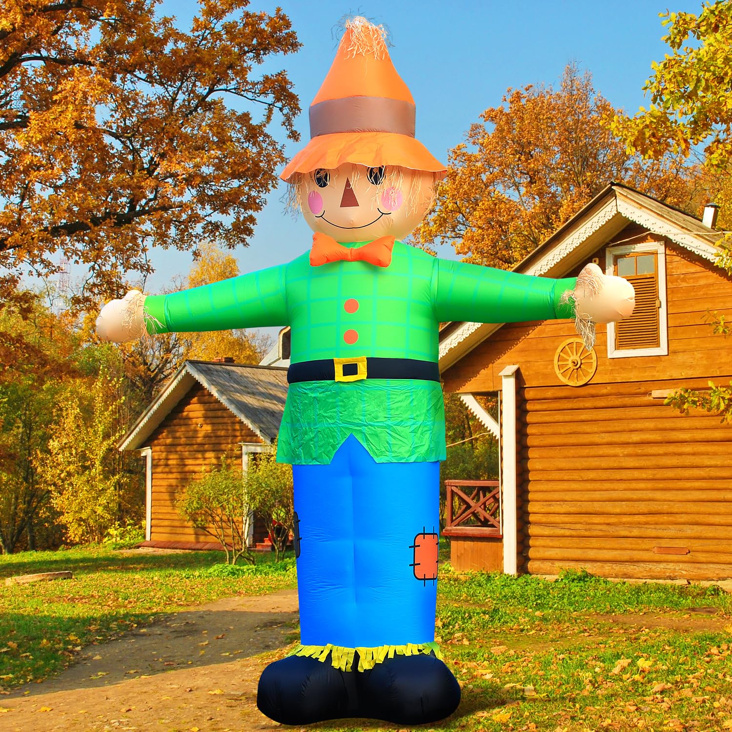 Amazon.com: 12FT Fall Inflatable Scarecrow, Harvest Thanksgiving Blow ...