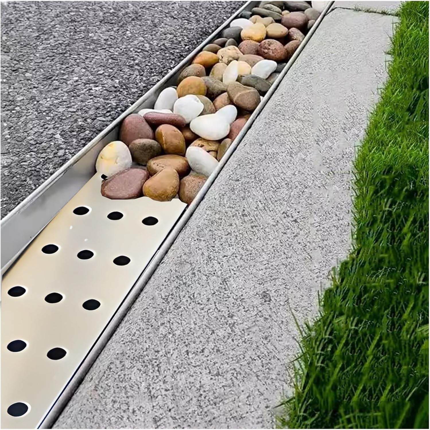 Amazon.com: 24in Long Drainage Trench Channel, Channel Drain/Grate for ...