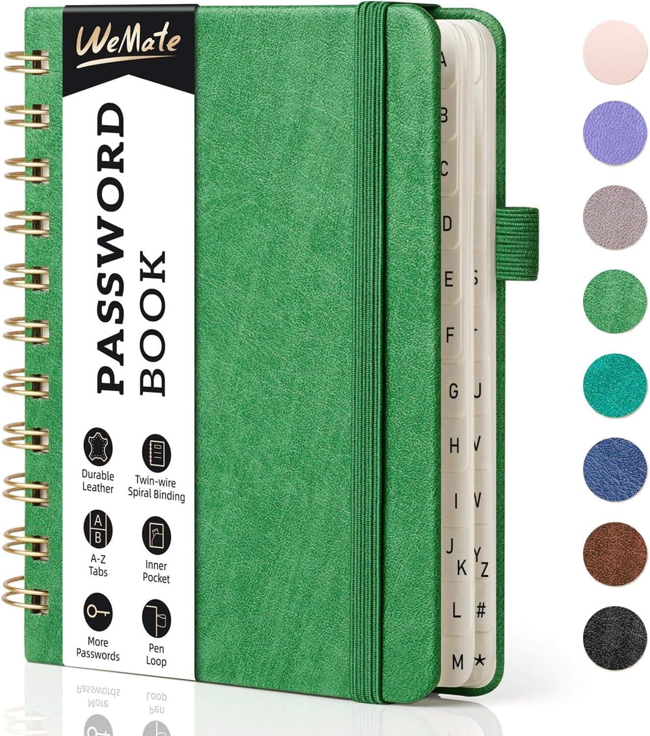 Amazon.com : WEMATE Password Book with Alphabetical Tabs, Spiral Password Keeper Book for ...
