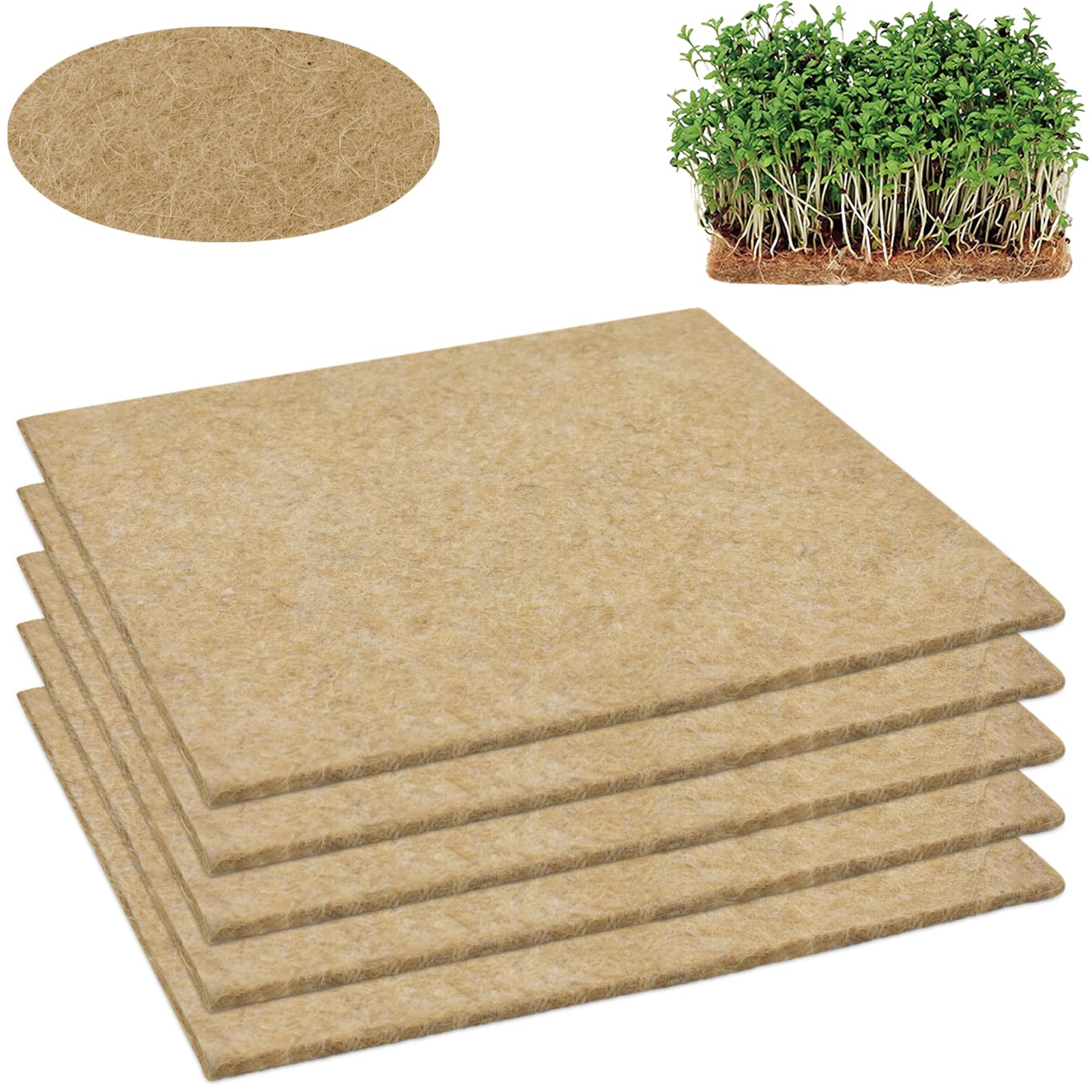Amazon.com : Halatool 5Pads Jute Grow Mat,Natural Hemp Mats for Growing ...