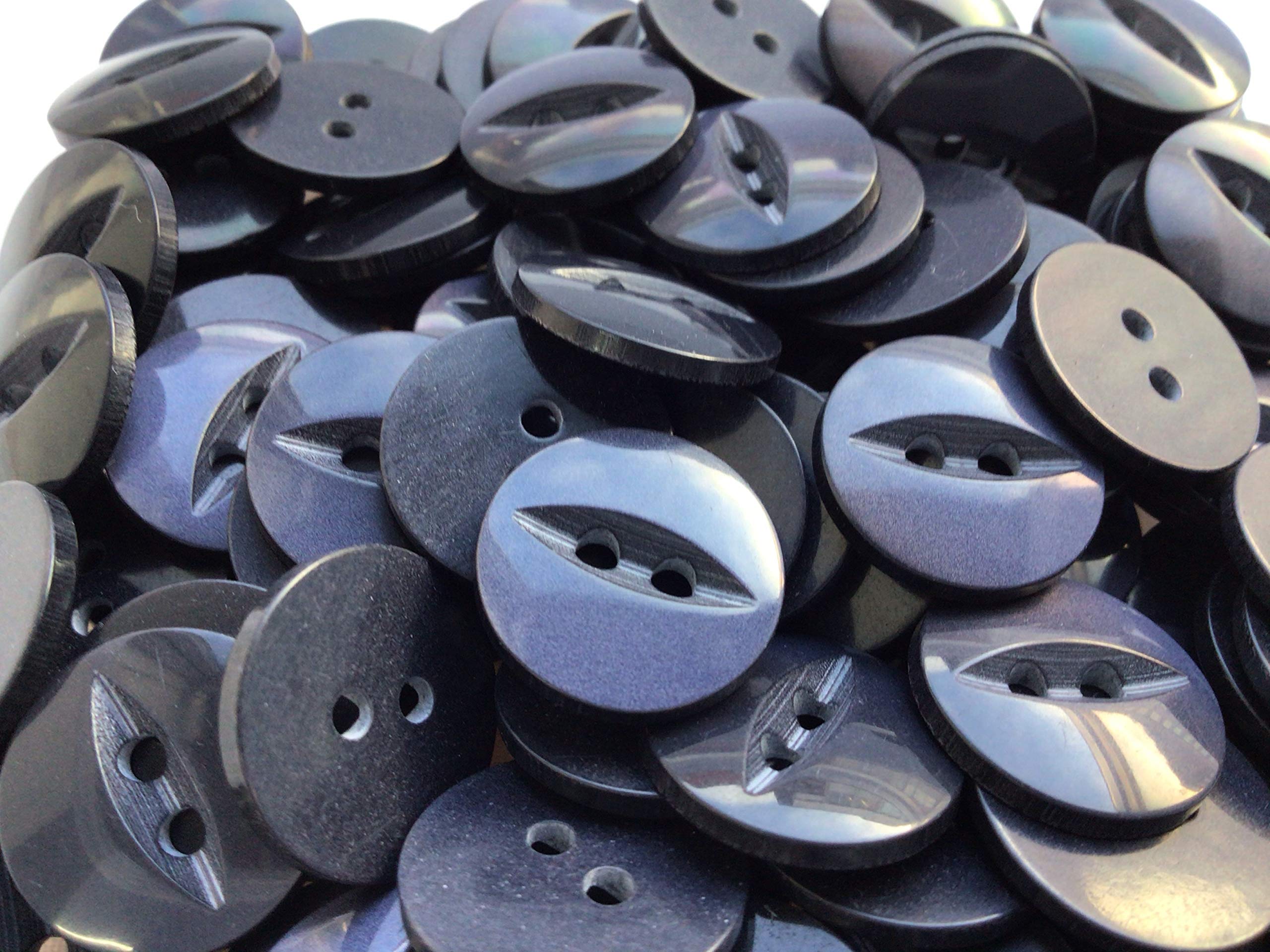 Navy Round Fish Eye Buttons Size 22 (14 mm) x 25 : Amazon.co.uk: Home ...