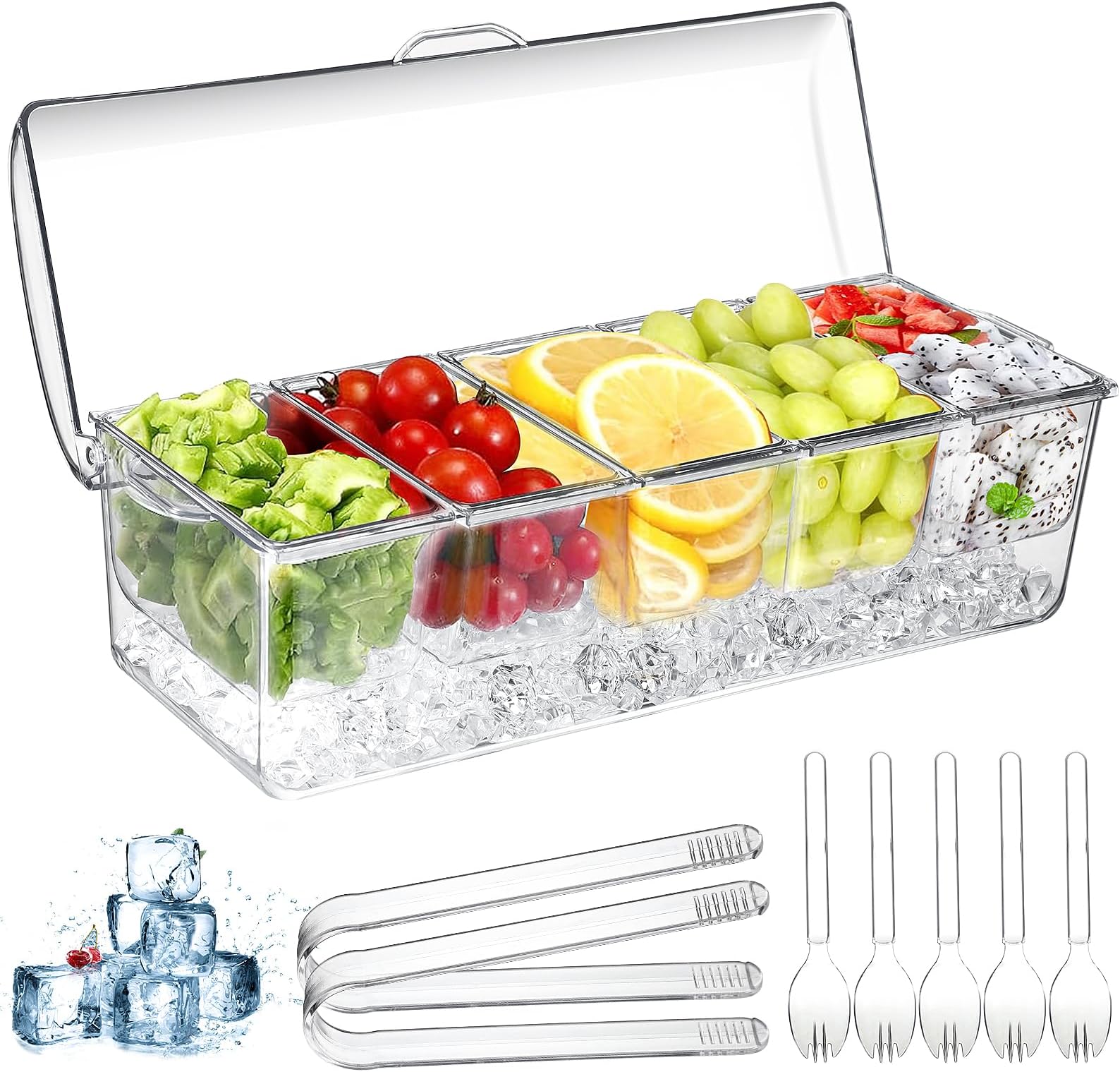Amazon.com | Condiment Containers Server with Lid,Ice Tray,Condiment ...