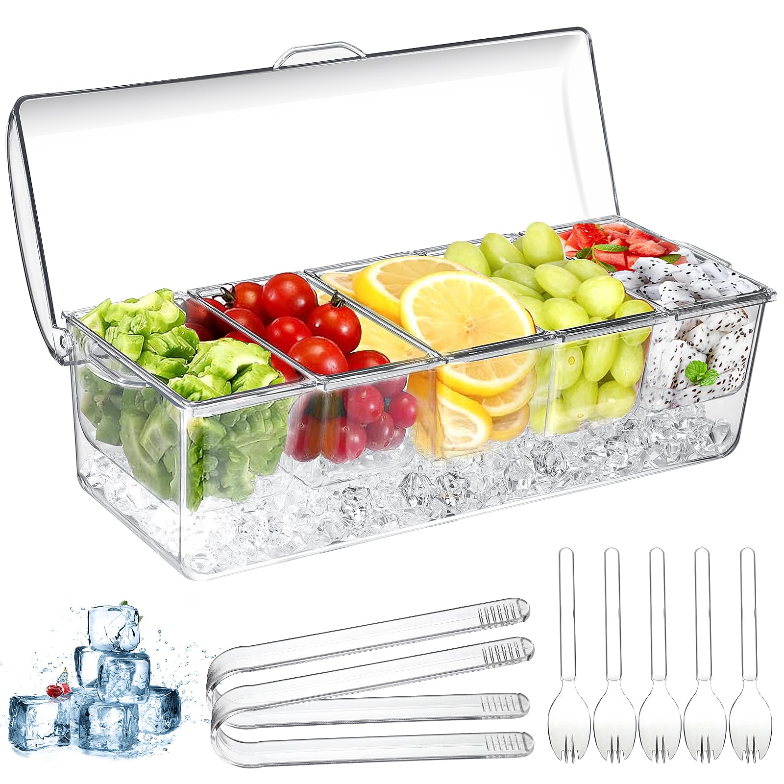 Amazon.com | Condiment Containers Server with Lid,Ice Tray,Condiment ...