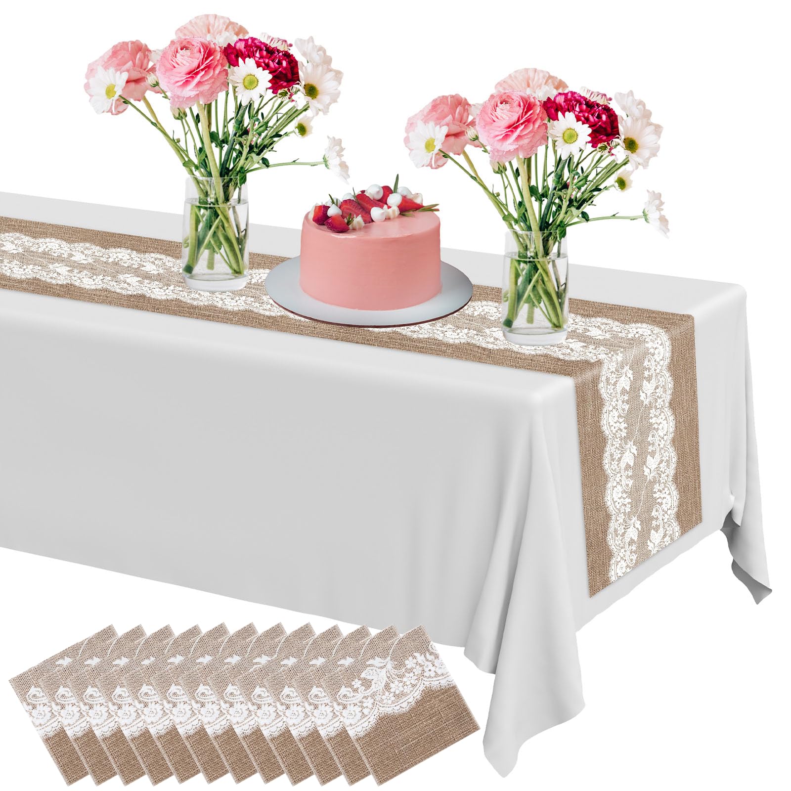 Snapklik.com : Newwiee 12 Pack Plastic Table Runner 14 X 108 Inch ...