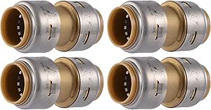 Amazon.com: SharkBite Max 3/4 Inch Coupling, Pack of 4, Push to Connect Brass Plumbing Fitting ...