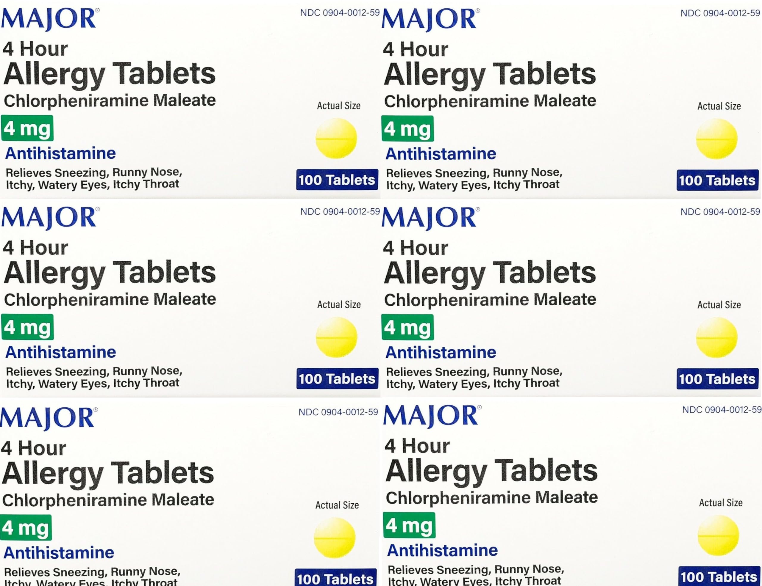 Amazon.com: [6 Pack] Anti-Allergy Antihistamine Chlorpheniramine ...