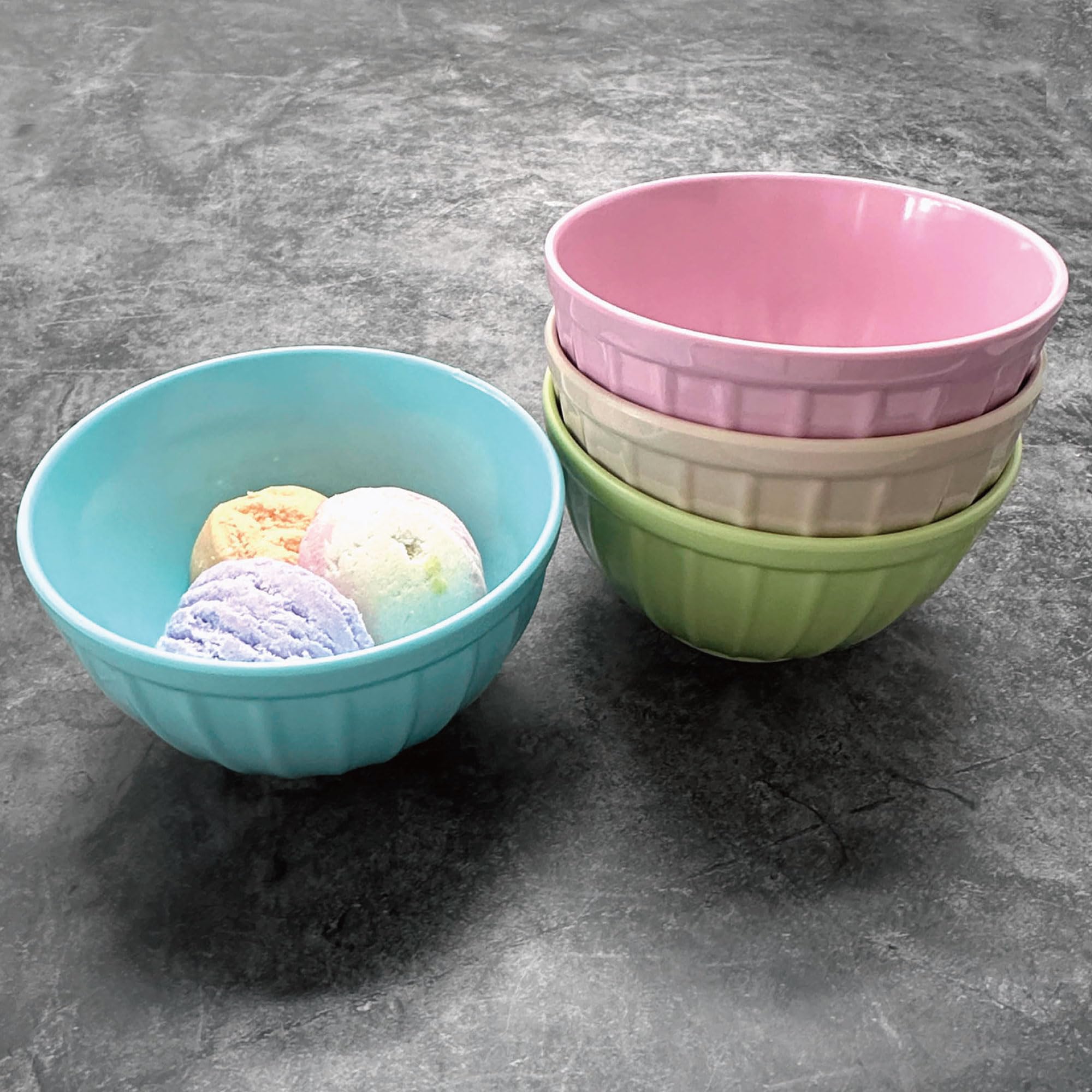 Snapklik.com : ware Round Ribbed Dessert Bowls, Melamine Ice Cream ...