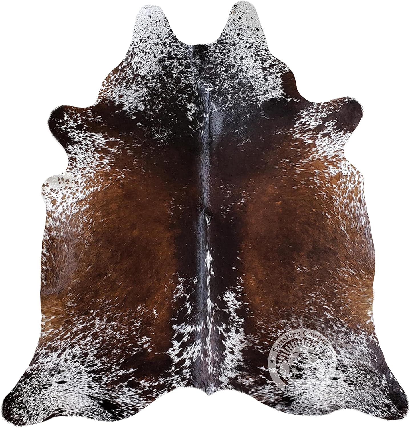 Amazon.com: Sunshine Cowhides 100% Genuine Salt and Pepper Tricolor ...