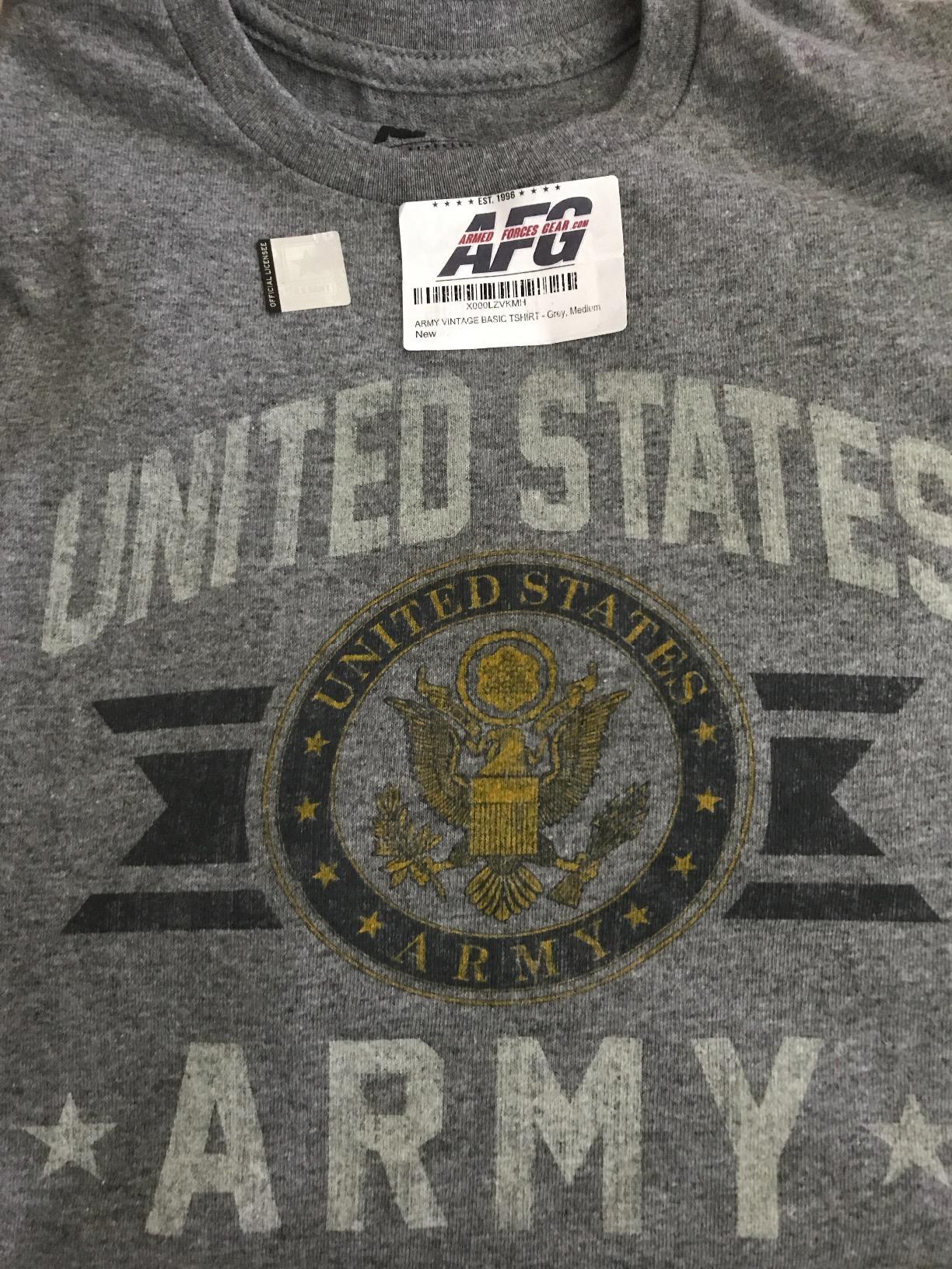 Amazon.com: Armed Forces Gear Men's US Army Vintage Basic Short-Sleeve ...