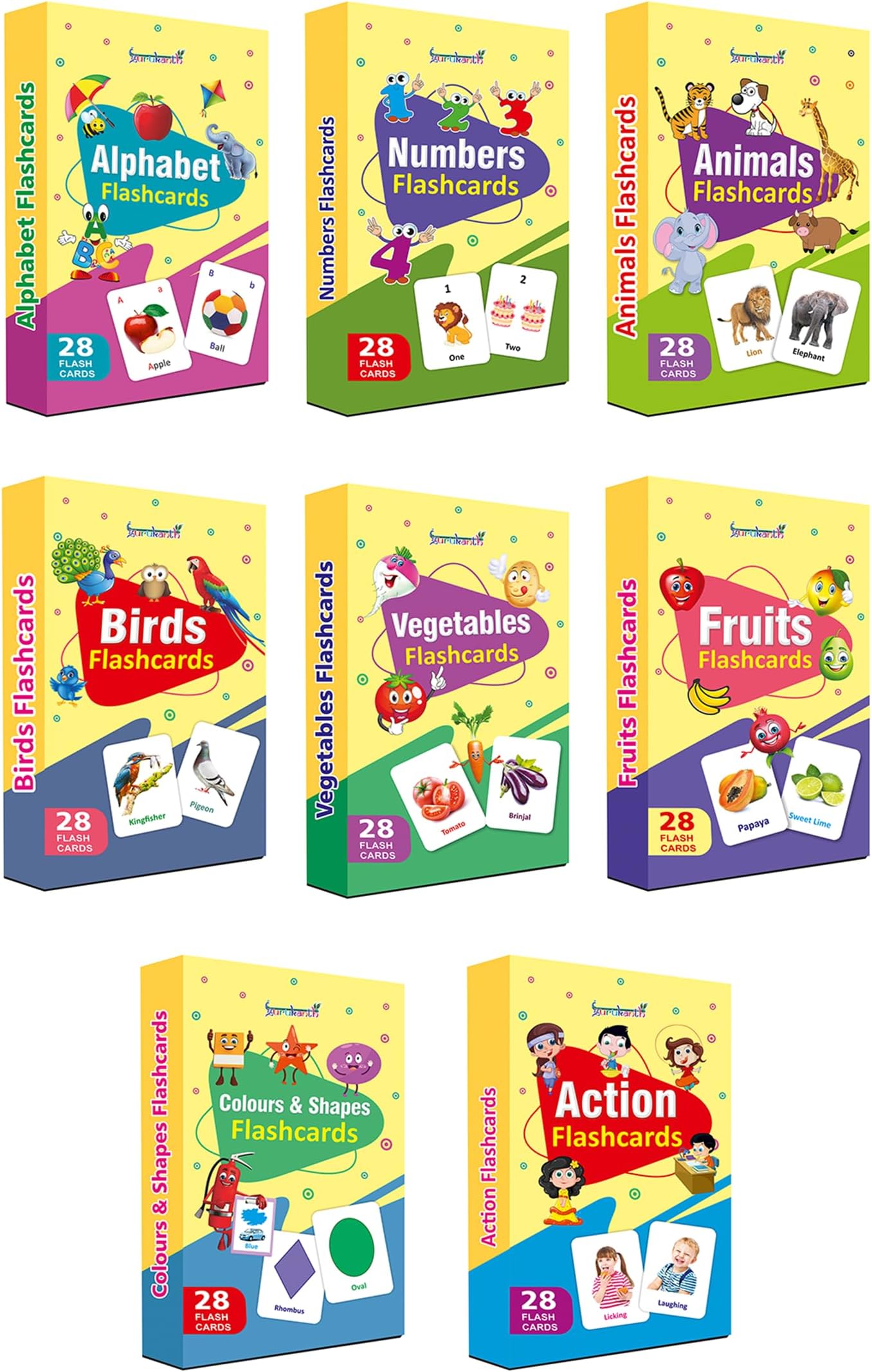 Buy Flash Cards for Kids (Set of 12) Easy & Fun Way of Early Learning 3 ...