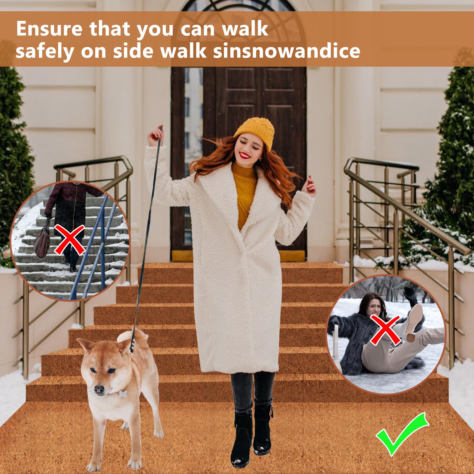 Snapklik.com : 3 Pack No Slip Ice And Snow Carpet Mats- 31 X 80 Inch ...