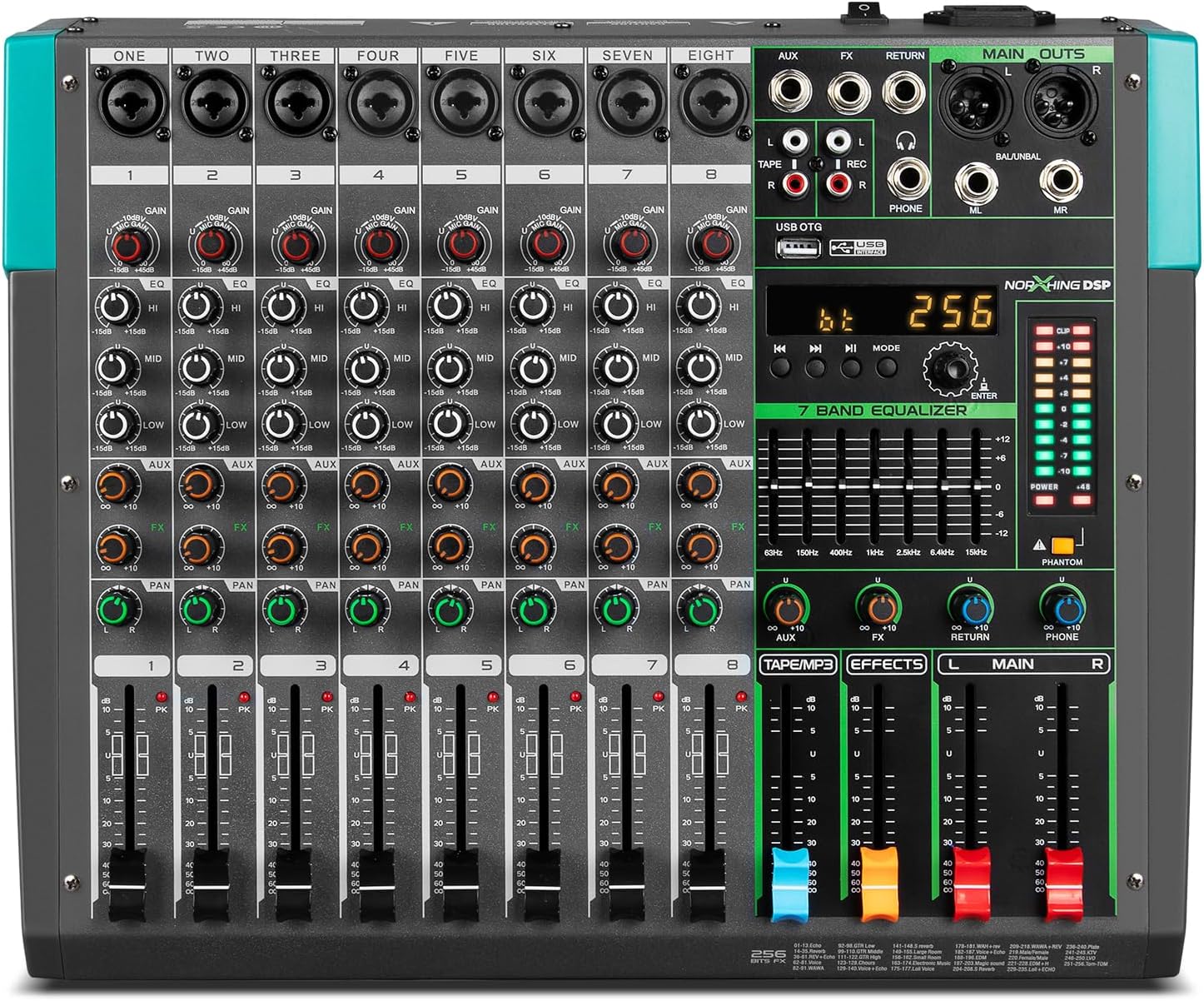 Depusheng PA8 Professional 8 channel mixer DJ controller with 99 DSP ...