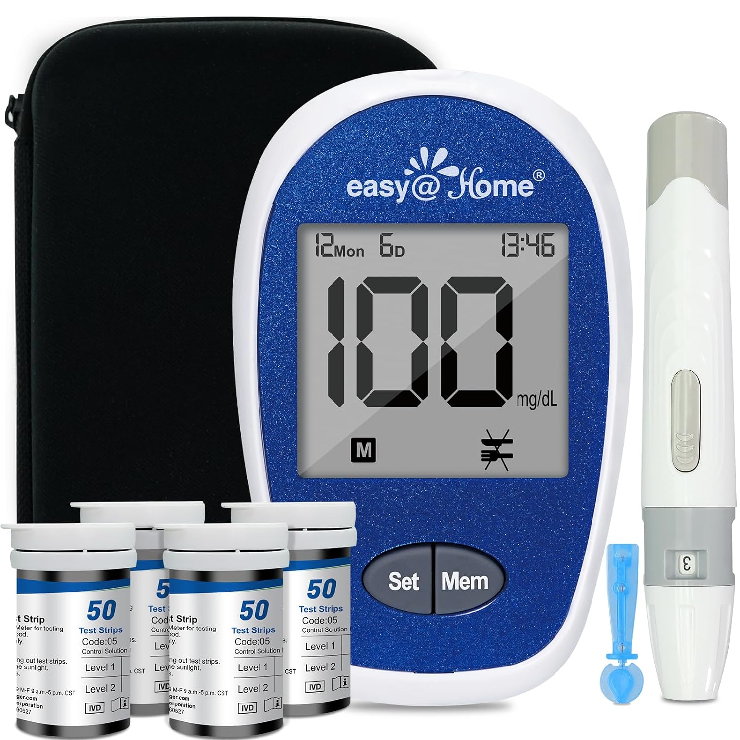 Amazon.com: Easy@Home Blood Glucose Monitor Kit: Diabetes Testing Kit ...