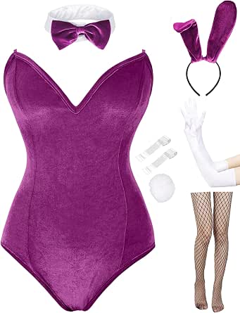 Amazon.com: Angelaicos Womens Bunny Costume Set Senpai Cosplay ...