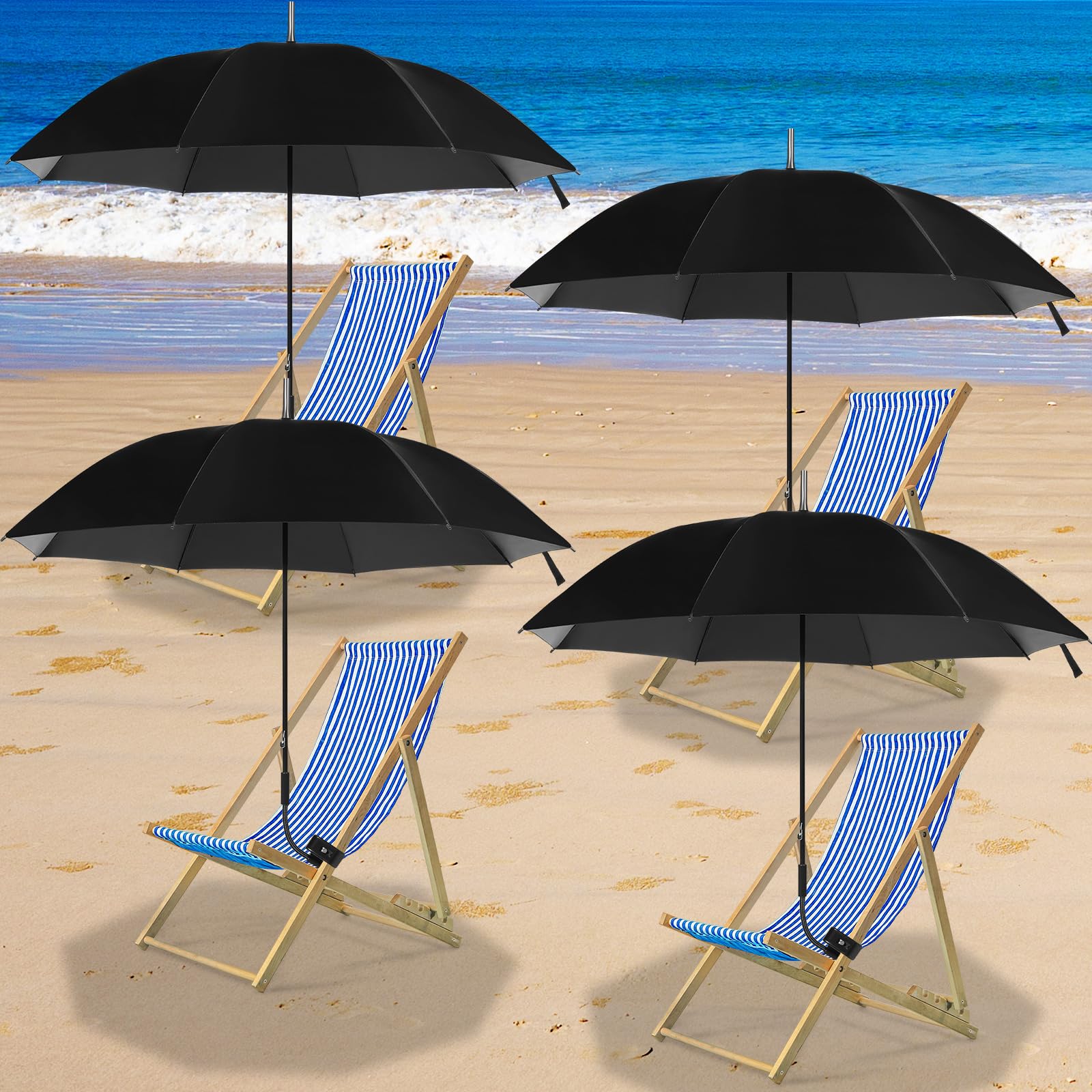 Amazon.com : Sanwuta 4 Pcs Chair Umbrella with Clamp UPF 40+ 360 ...
