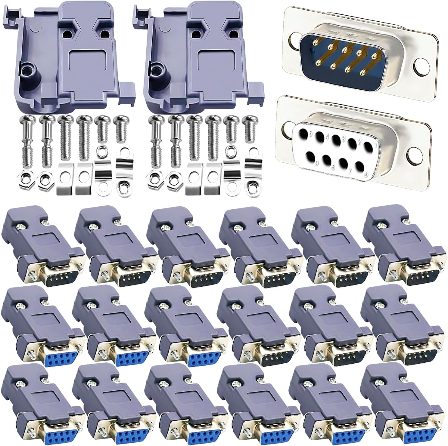 Amazon.com: DaFuRui 20Pcs(10Pairs) DB9 Solder Connector, (10PCS Male ...