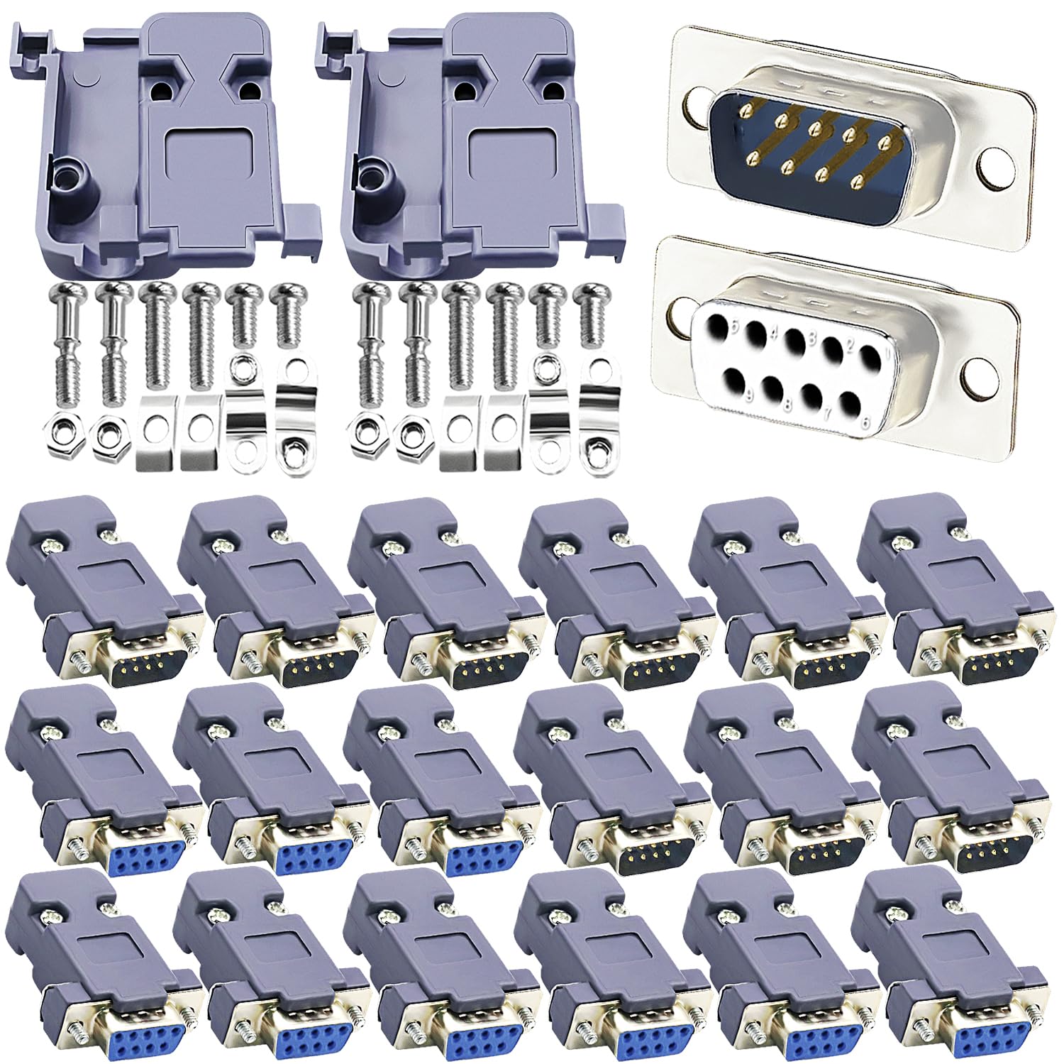 Amazon.com: DaFuRui DB9 Solder Connector, (10PCS Male + 10PCS Female ...