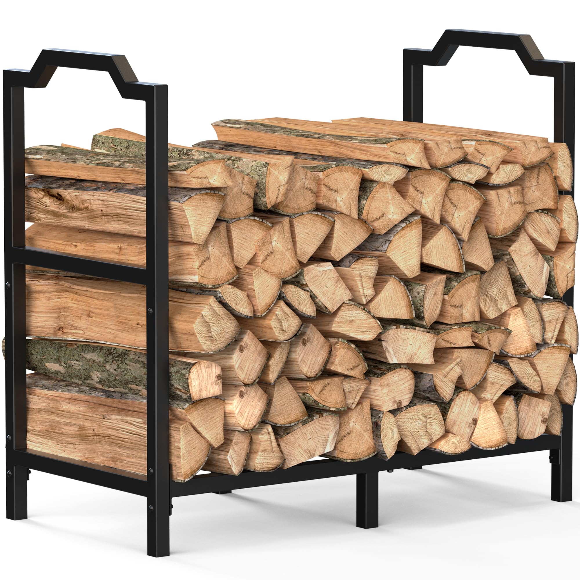 Firewood Rack Organizer 2ft Heavy Duty Logs Holder Stand Fireplace Wood ...