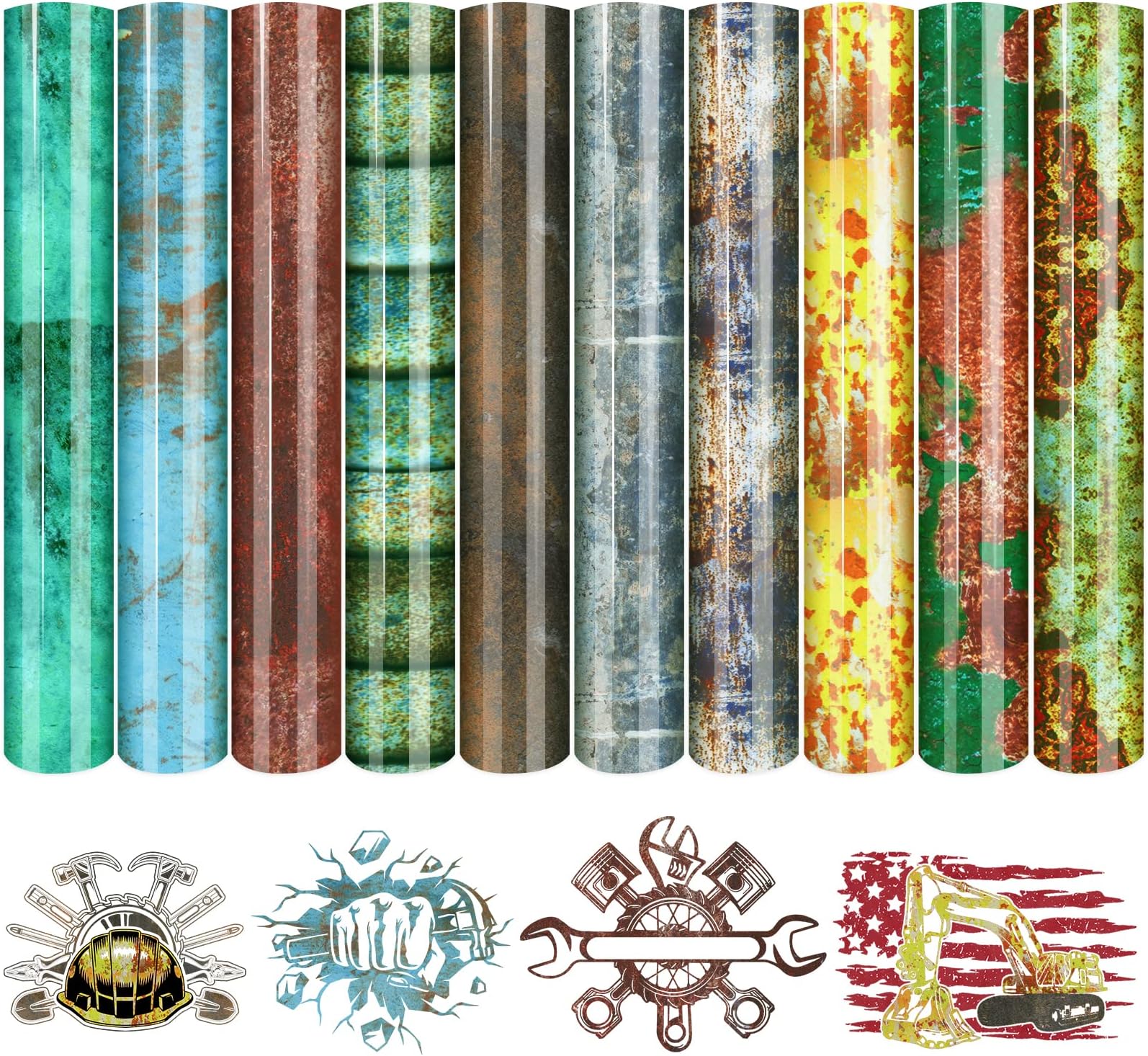 Amazon.com: HTVRONT Pattern Heat Transfer Vinyl Bundle: 12 Pack 12x10in ...