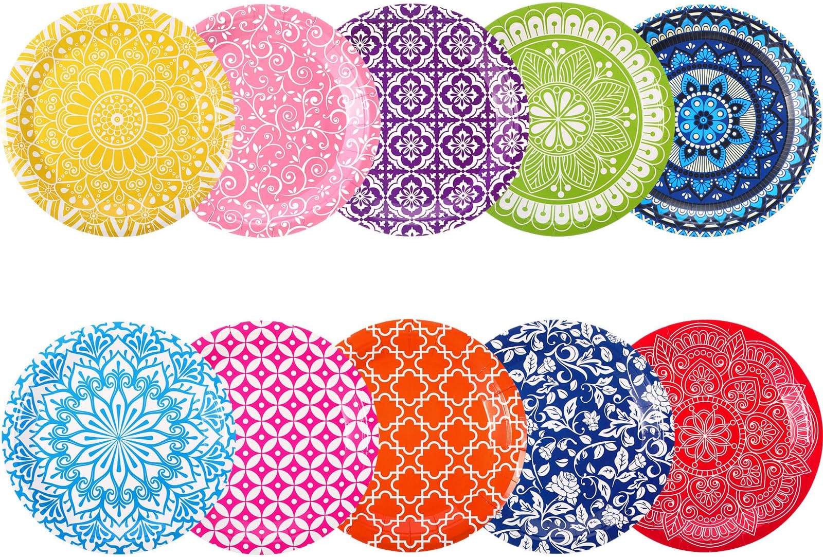 Amazon.com: Umigy 120 Pieces Fall Colorful Paper Plates 7 Inch ...