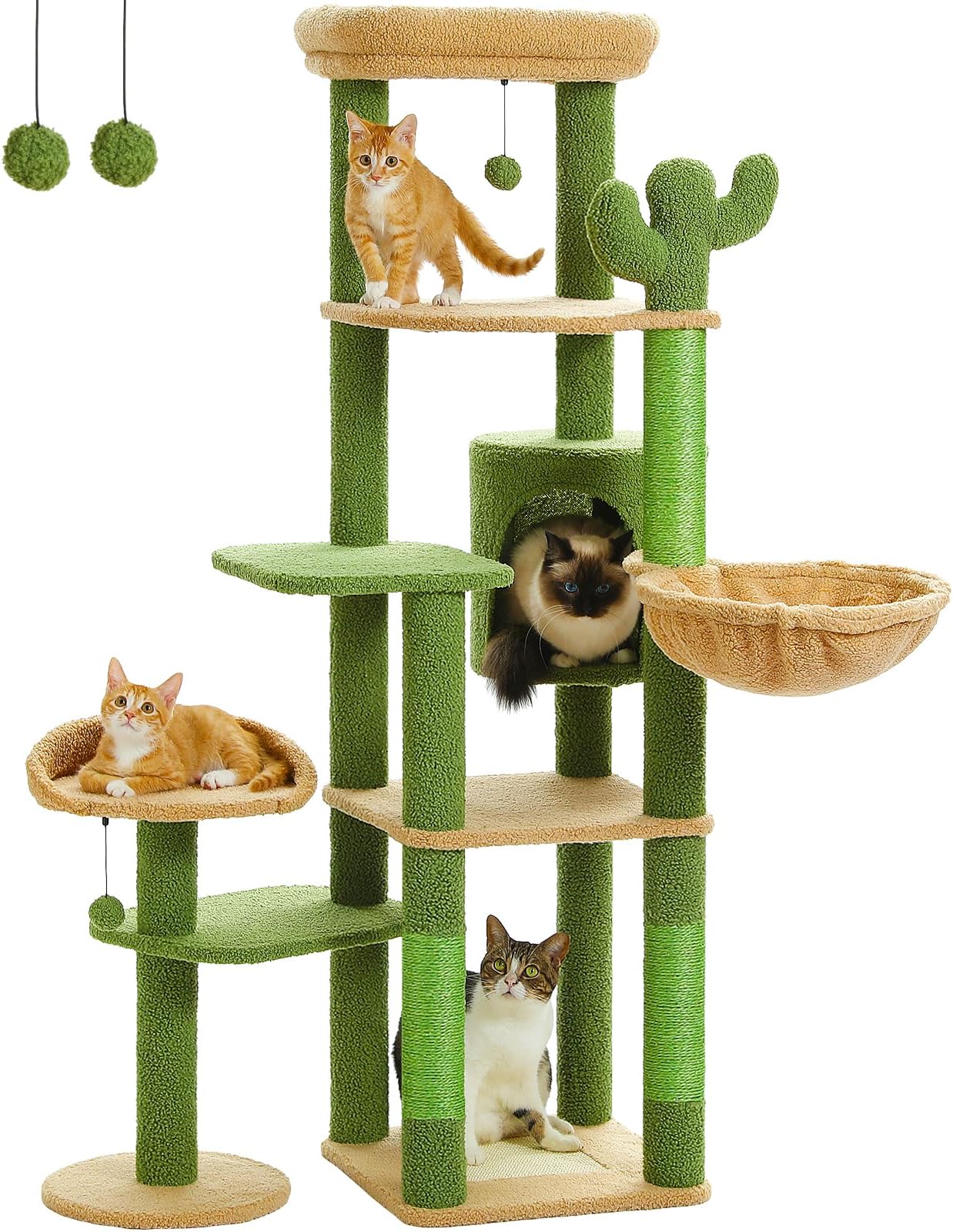 Amazon.com : Meow Sir Cactus Cat Tree Floor to Ceiling Cat Tree Tower ...