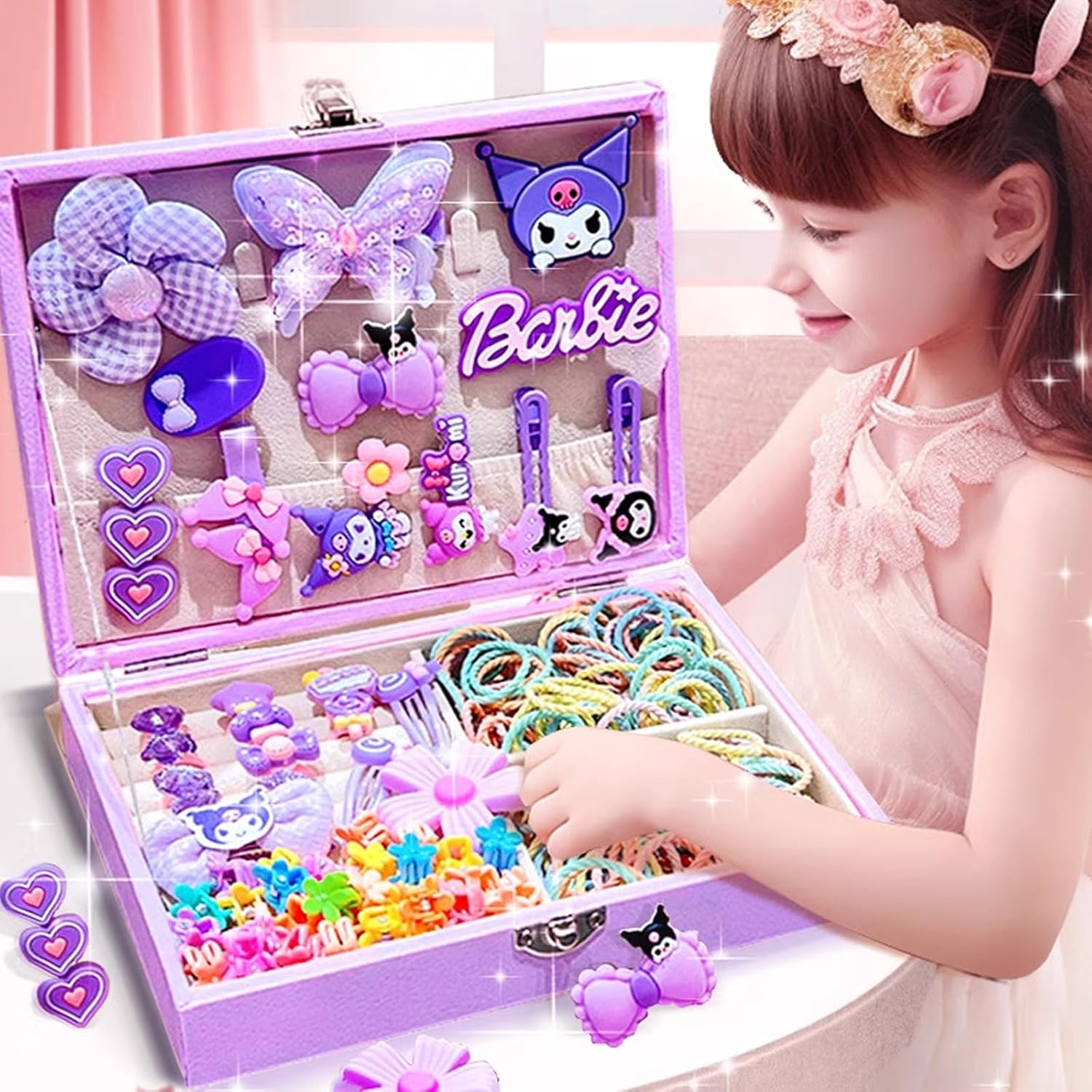 Beauenty Girls Hair Accessories Set, Girls Hair Dress Up Kit with ...