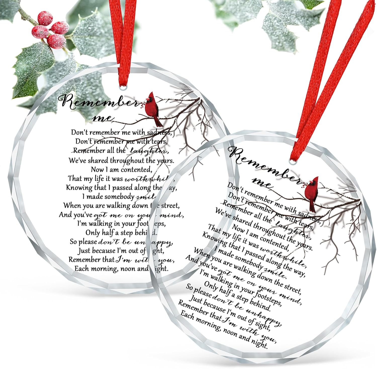 Amazon.com: Sieral 2 Pcs Memorial Christmas Ornaments Sympathy Gifts ...