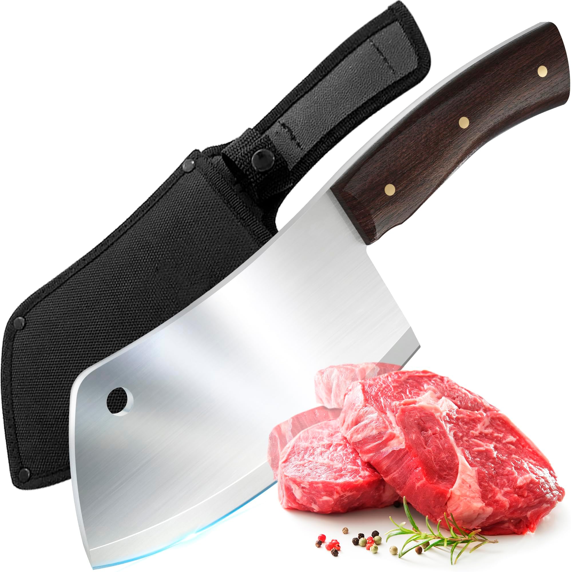 Amazon.com: Utopia Kitchen - 7 Inch Cleaver Kitchen Knife Chopper ...