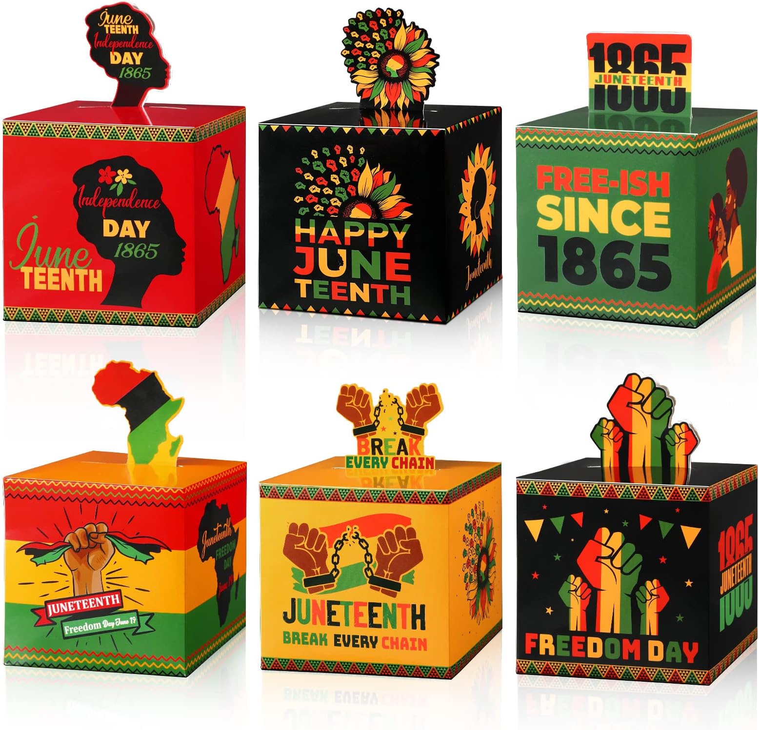 Amazon.com: Fainne 48 Pieces Juneteenth Party Boxes Happy Juneteenth ...