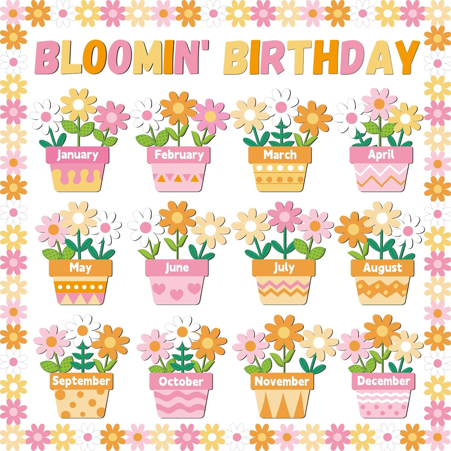 Amazon.com : Groovy Birthday Bulletin Board Decorations with Borders ...