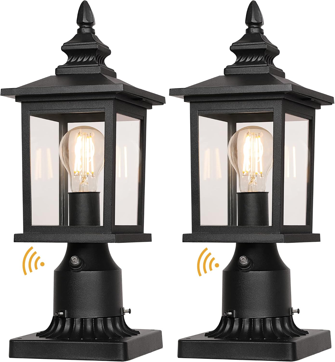 PARTPHONER Dusk to Dawn Outdoor Post Lights with Pier Mount Base ...