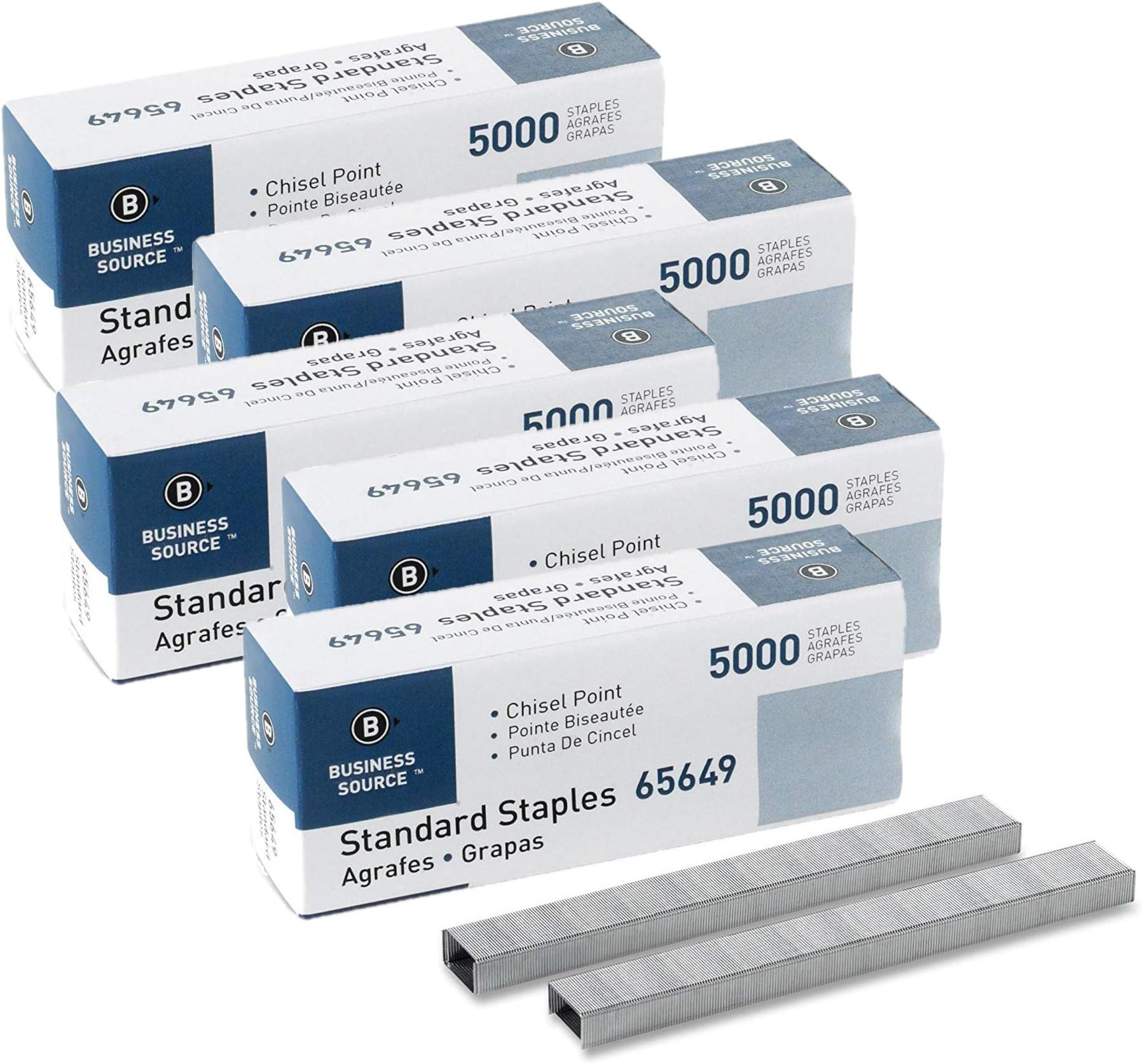 Amazon.com : Business Source Chisel Point Standard Staples - Box of ...