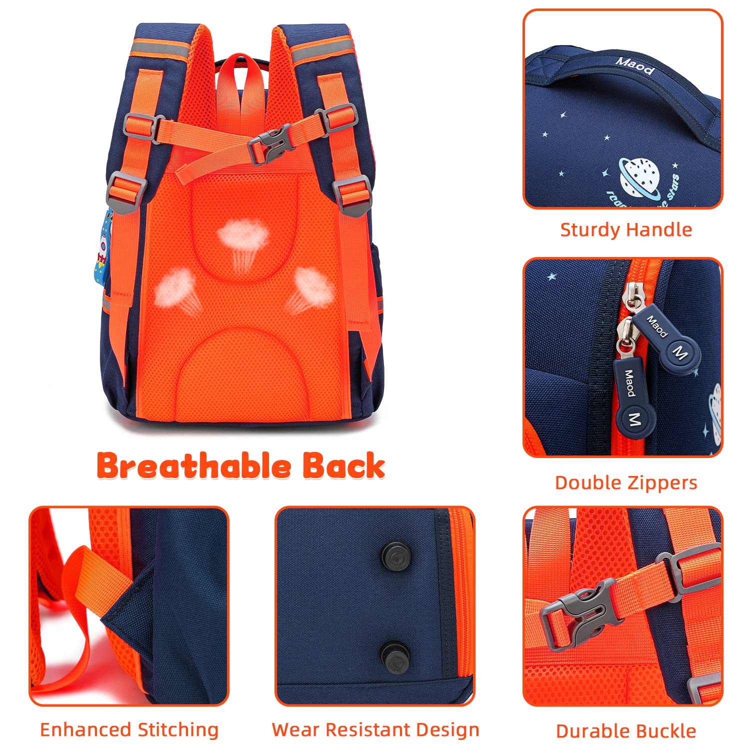 Maod Toddler Backpack for Boys Cute Kids Elementary School Backpacks ...