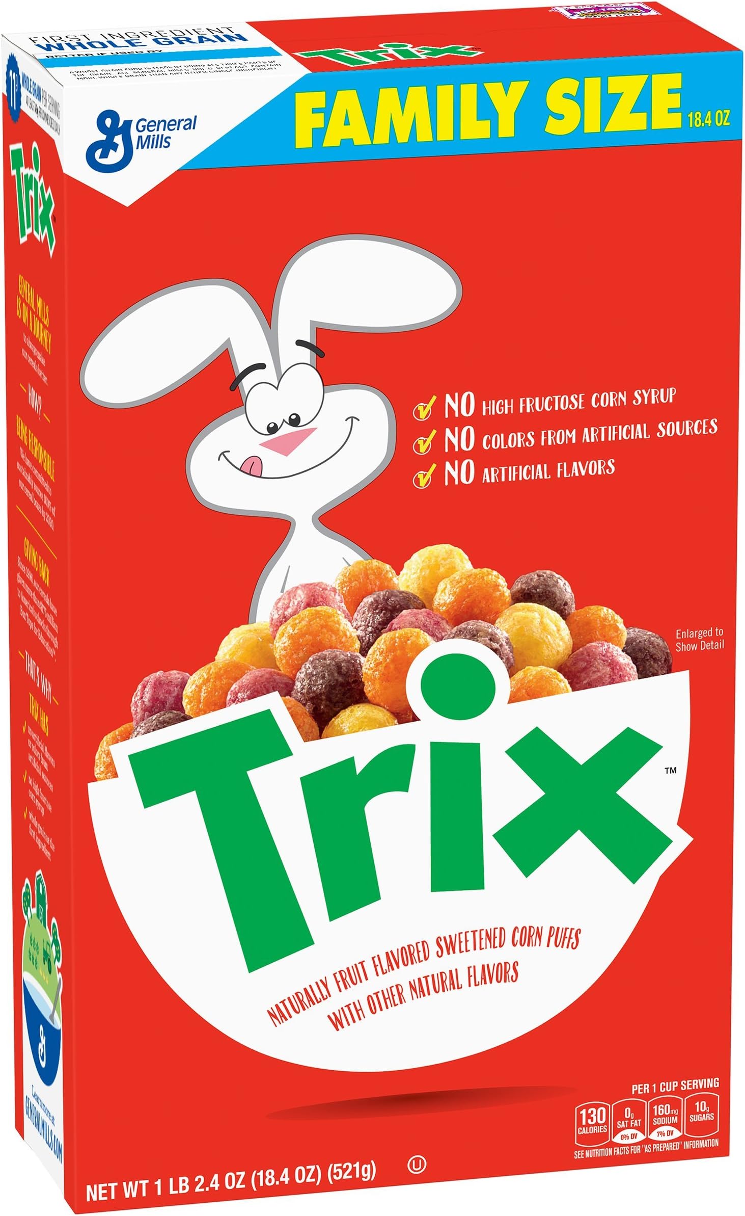 Amazon.com: Trix, Cereal, Fruit Flavored Corn Puffs, 18.4 oz: Breakfast ...