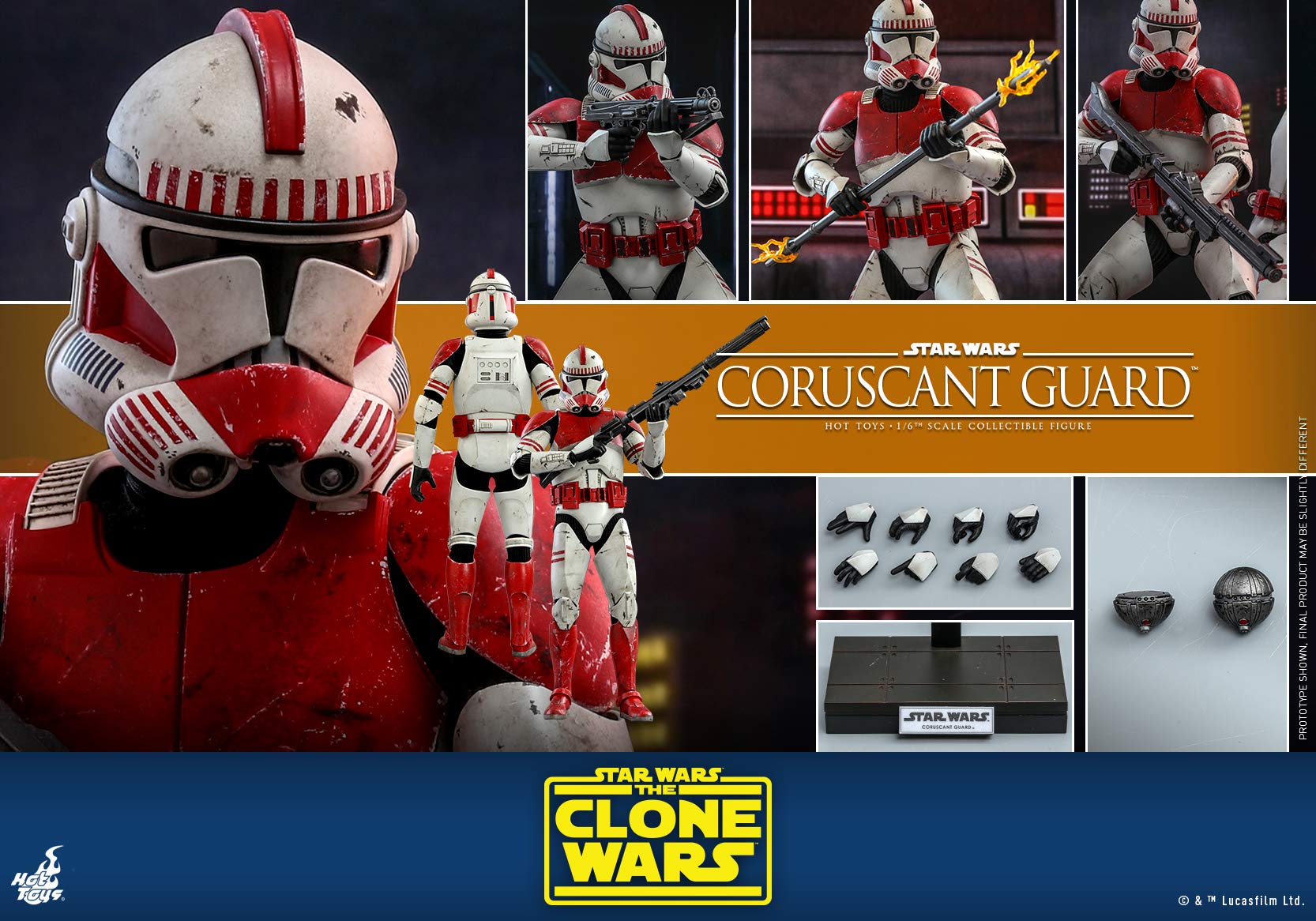 Hot Toys Star Wars The Clone Wars Coruscant Guard Clone Trooper 1/6 ...