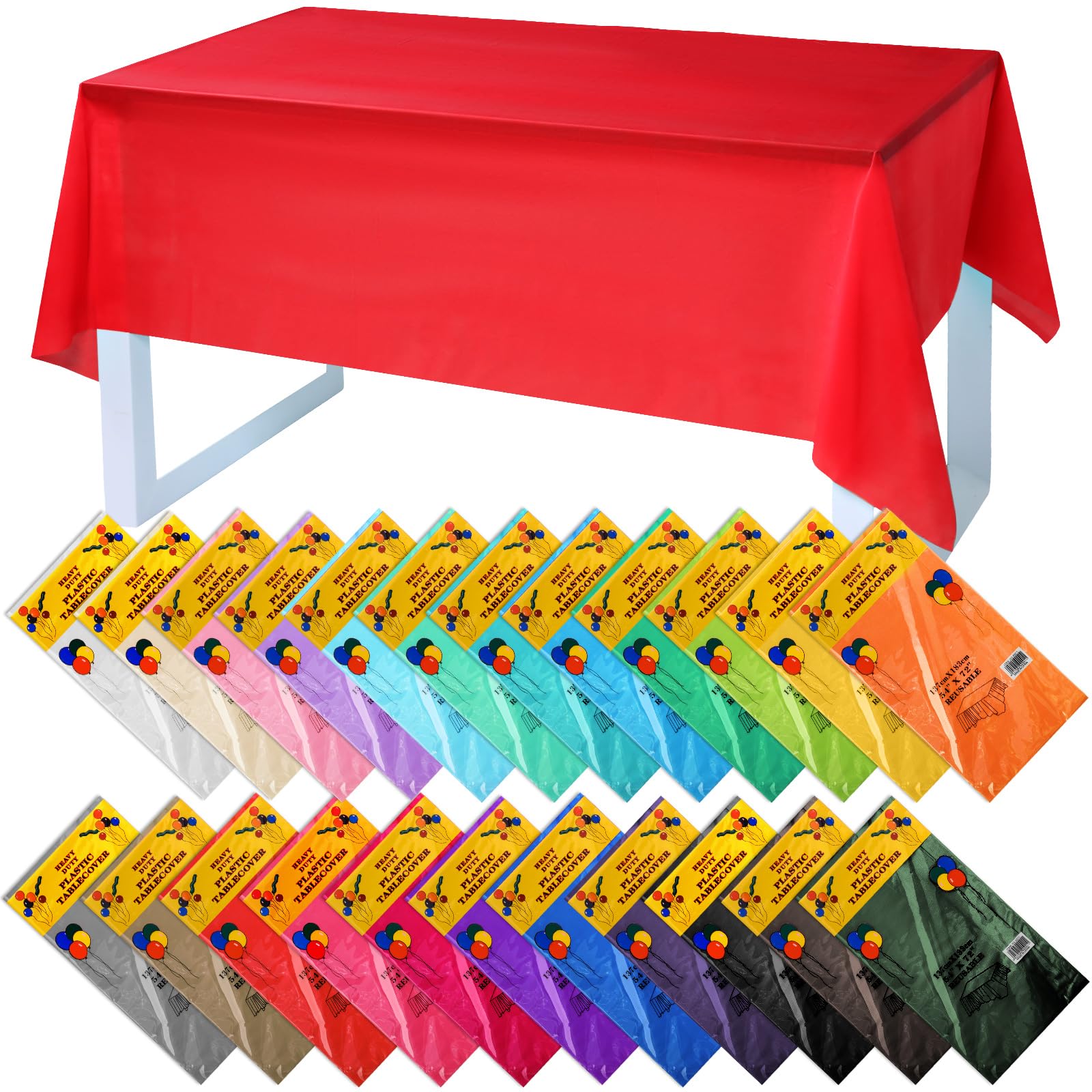Amazon.com: Newwiee 23 Pack Rectangle Plastic Tablecloth Disposable ...